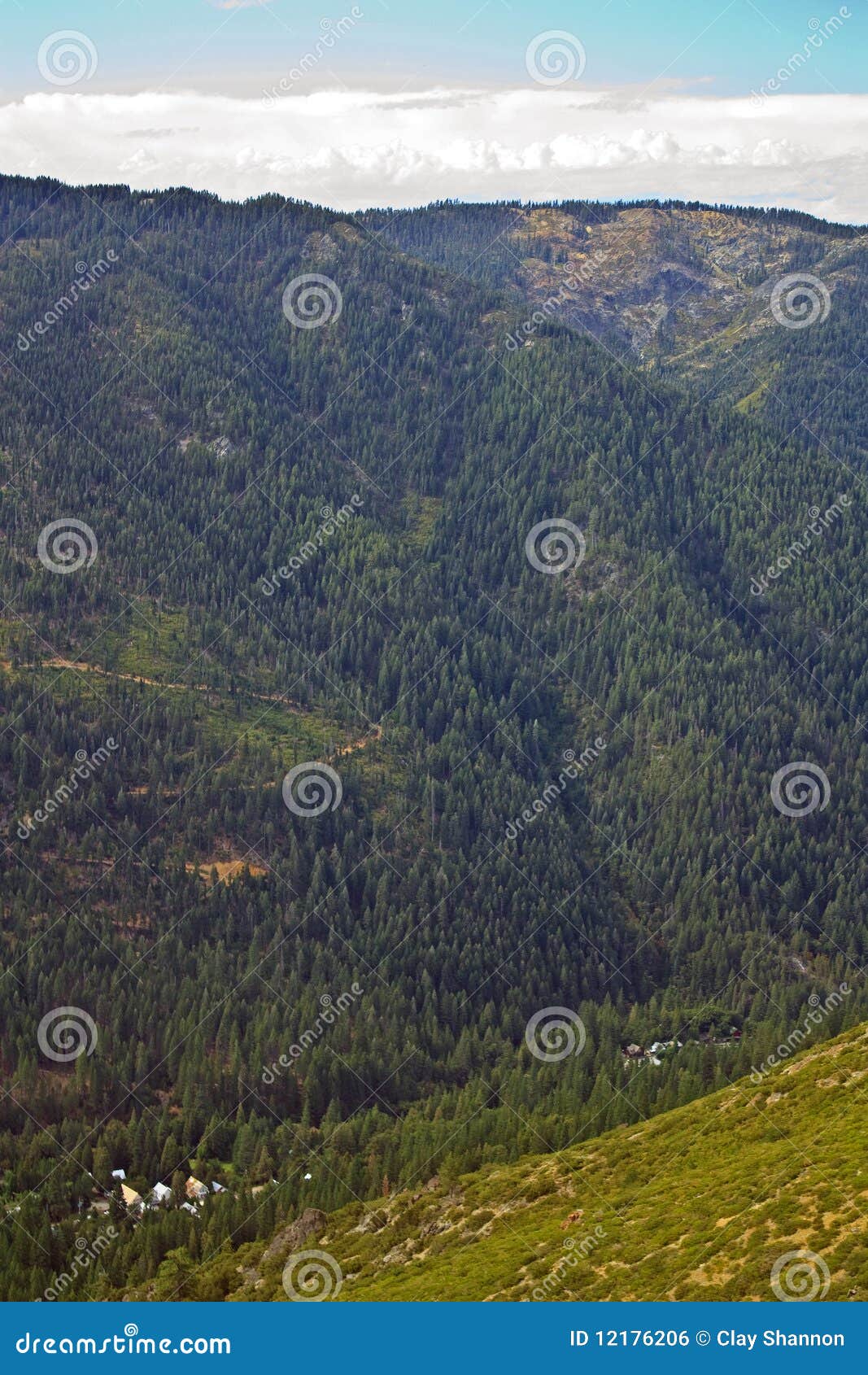 Sierra City from the Sierra Buttes Stock Photo - Image of trails ...
