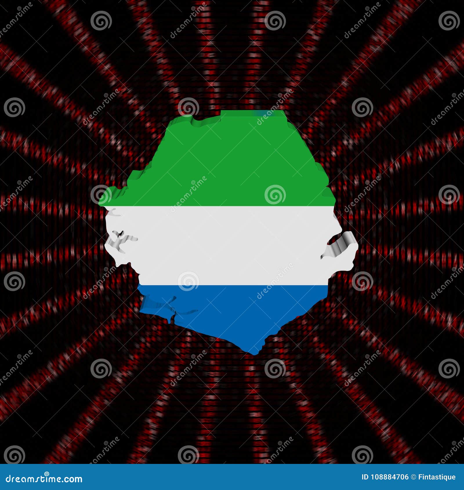 Sierra Leone Map Flag on Red Hex Code Burst Illustration Stock ...