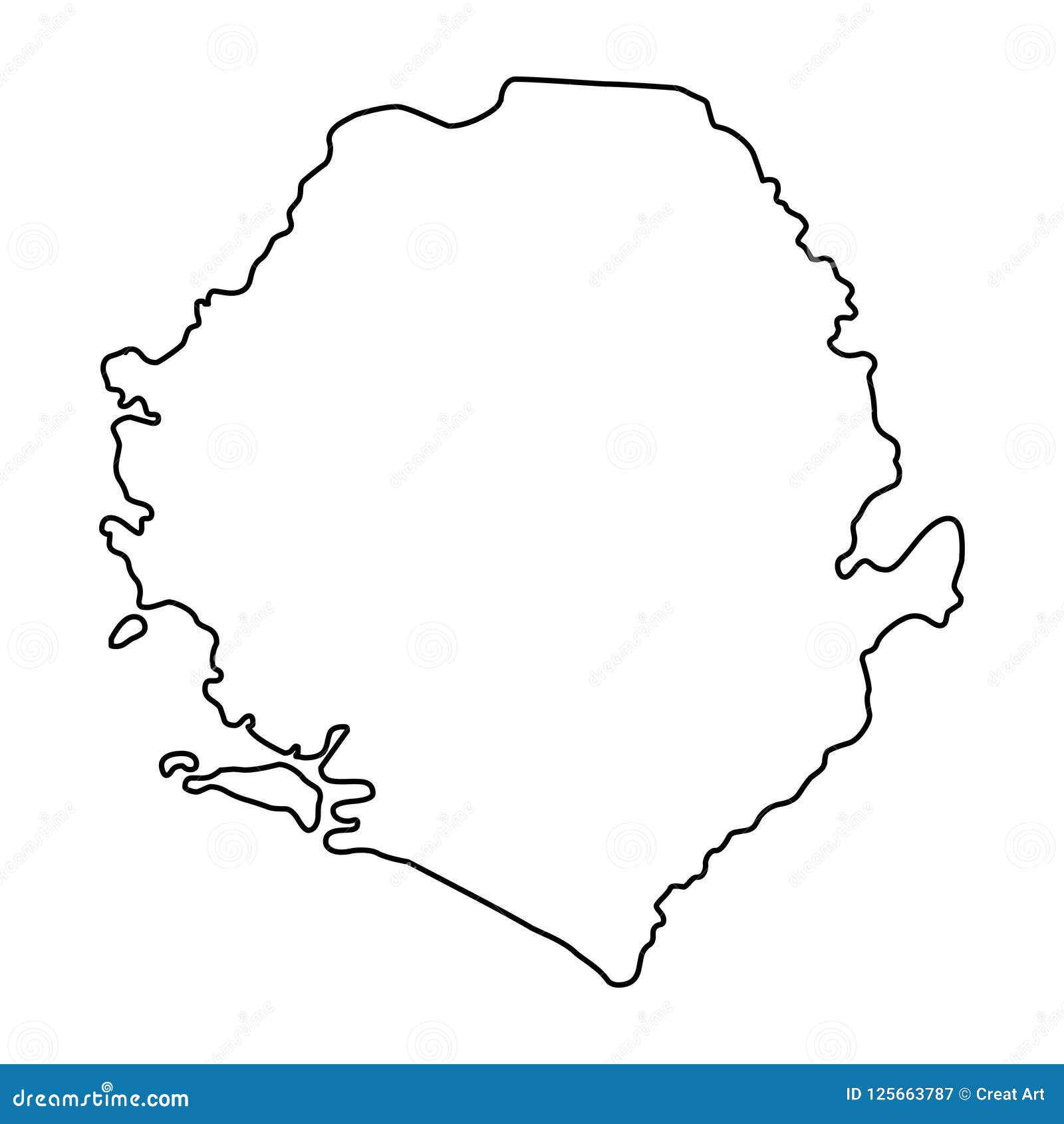Sierra Leone Map Outline Vector Illustration Stock Vector ... Sierra Leone Map Outline Vector Illustration Stock Vector ...