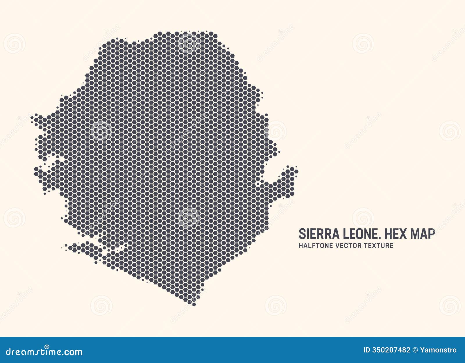 Sierra Leone Map Vector Hexagonal Half Tone Pattern Isolated on Light ...