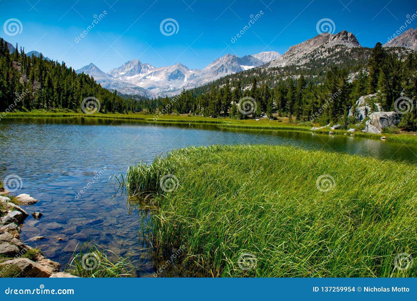 Sierra Nevada Alpine Lake Reflections Fotografia Stock - Immagine di ...