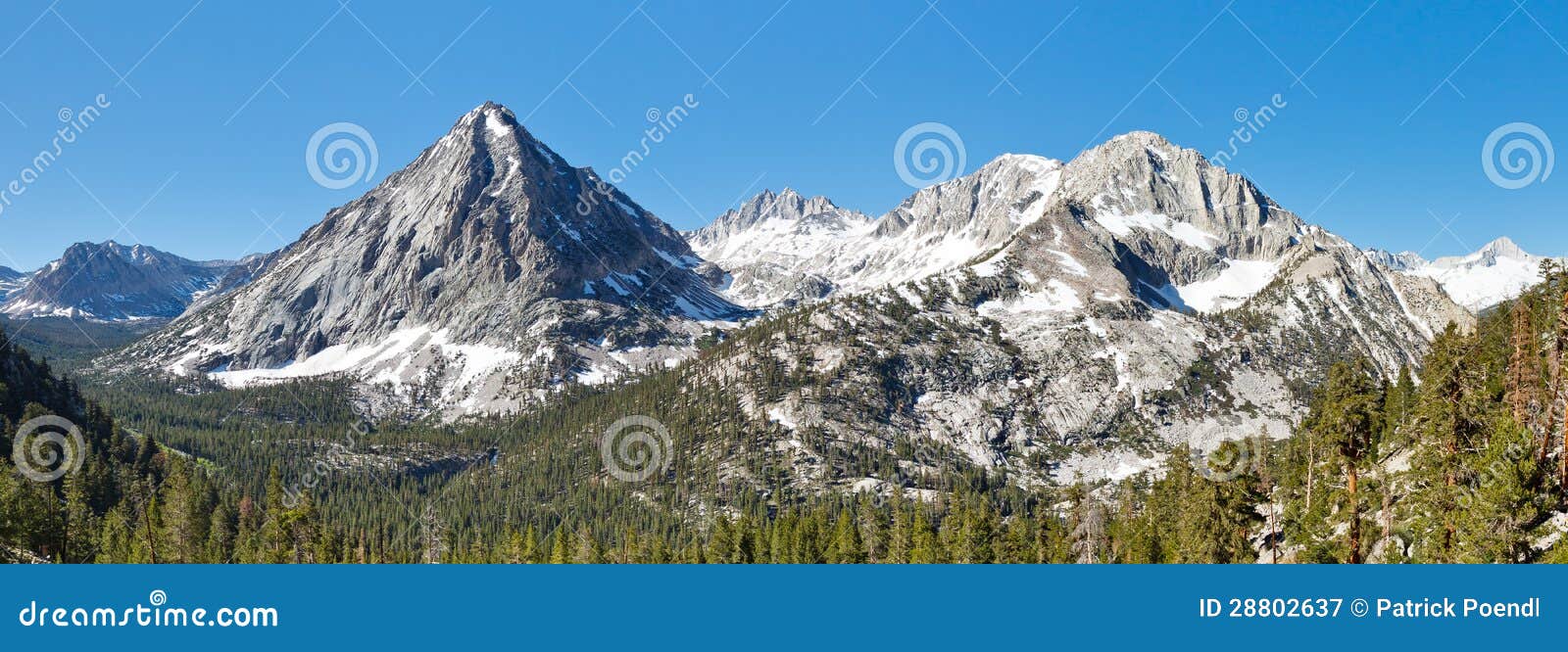 Sierra Nevada Mountain Peaks Panorama Stock Image - Image of crest ...
