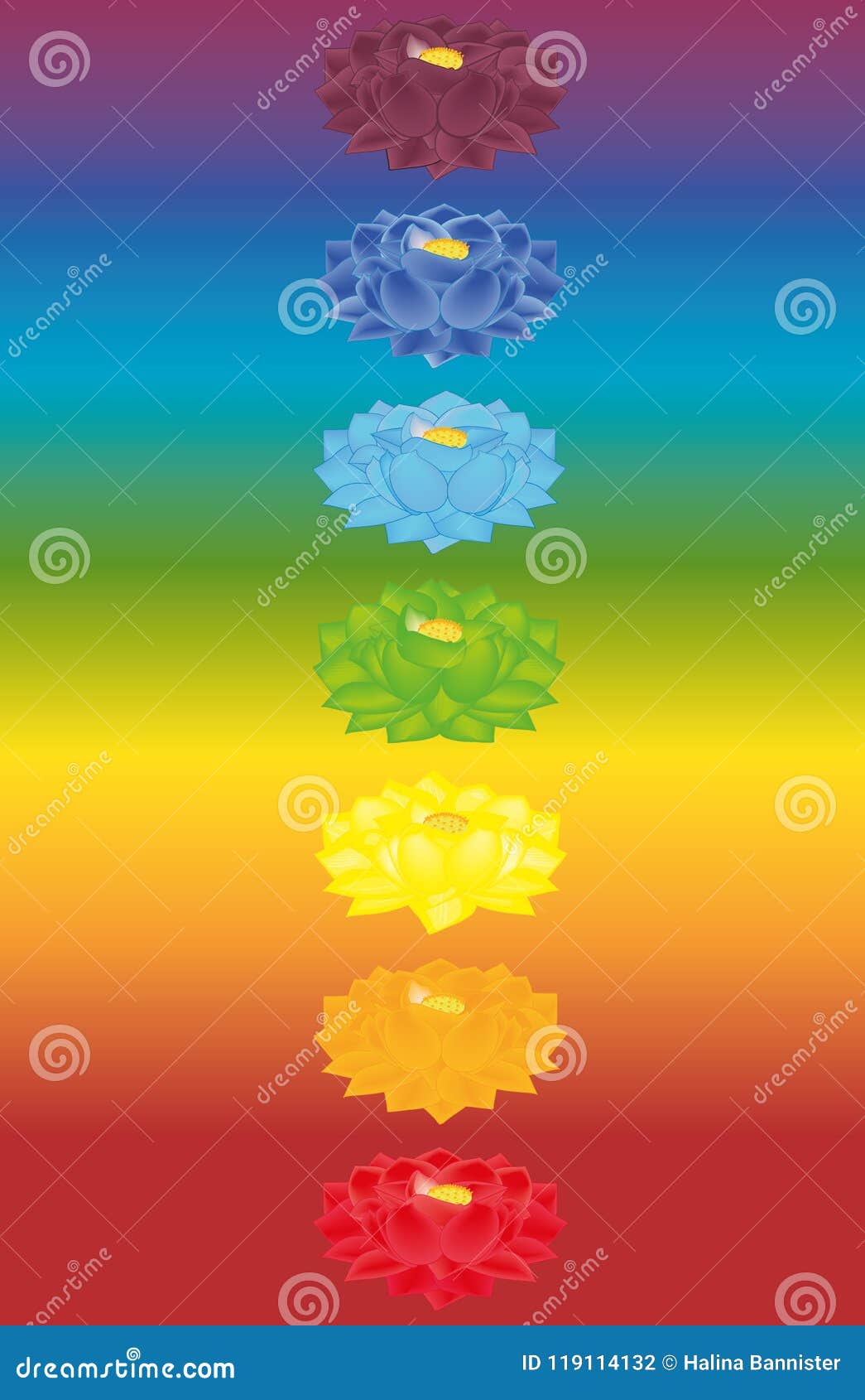 Siete chakras stock de ilustración. Ilustración de garganta - 119114132