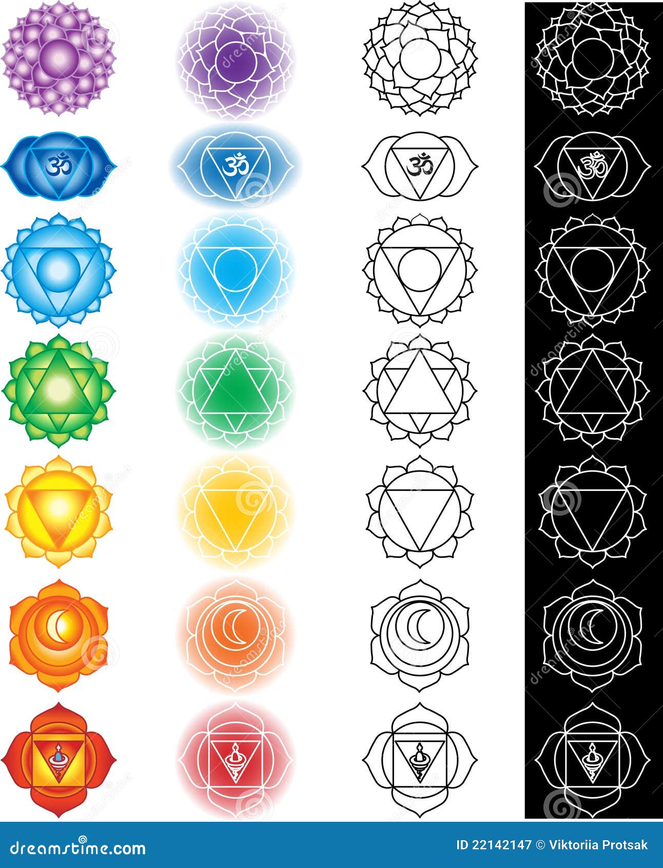 Siete chakras ilustración del vector. Ilustración de muestra - 22142147