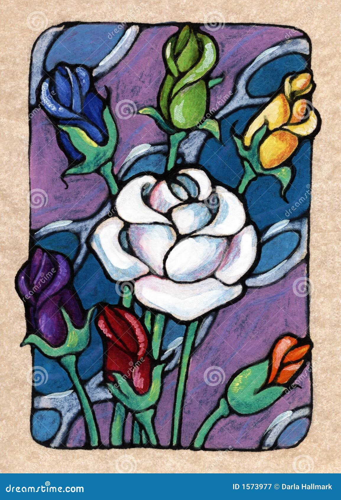 Siete de rosas stock de ilustración. Ilustración de magia - 1573977