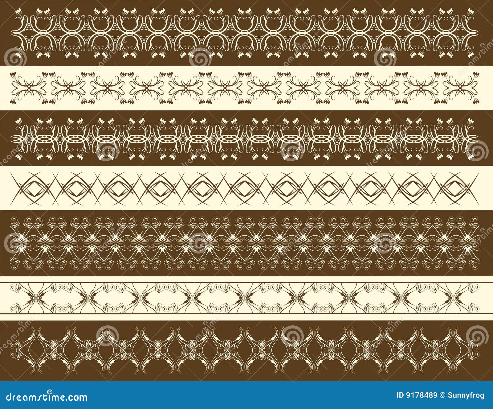 Siete Líneas Decorativas, Vector Ilustración del Vector - Ilustración ...