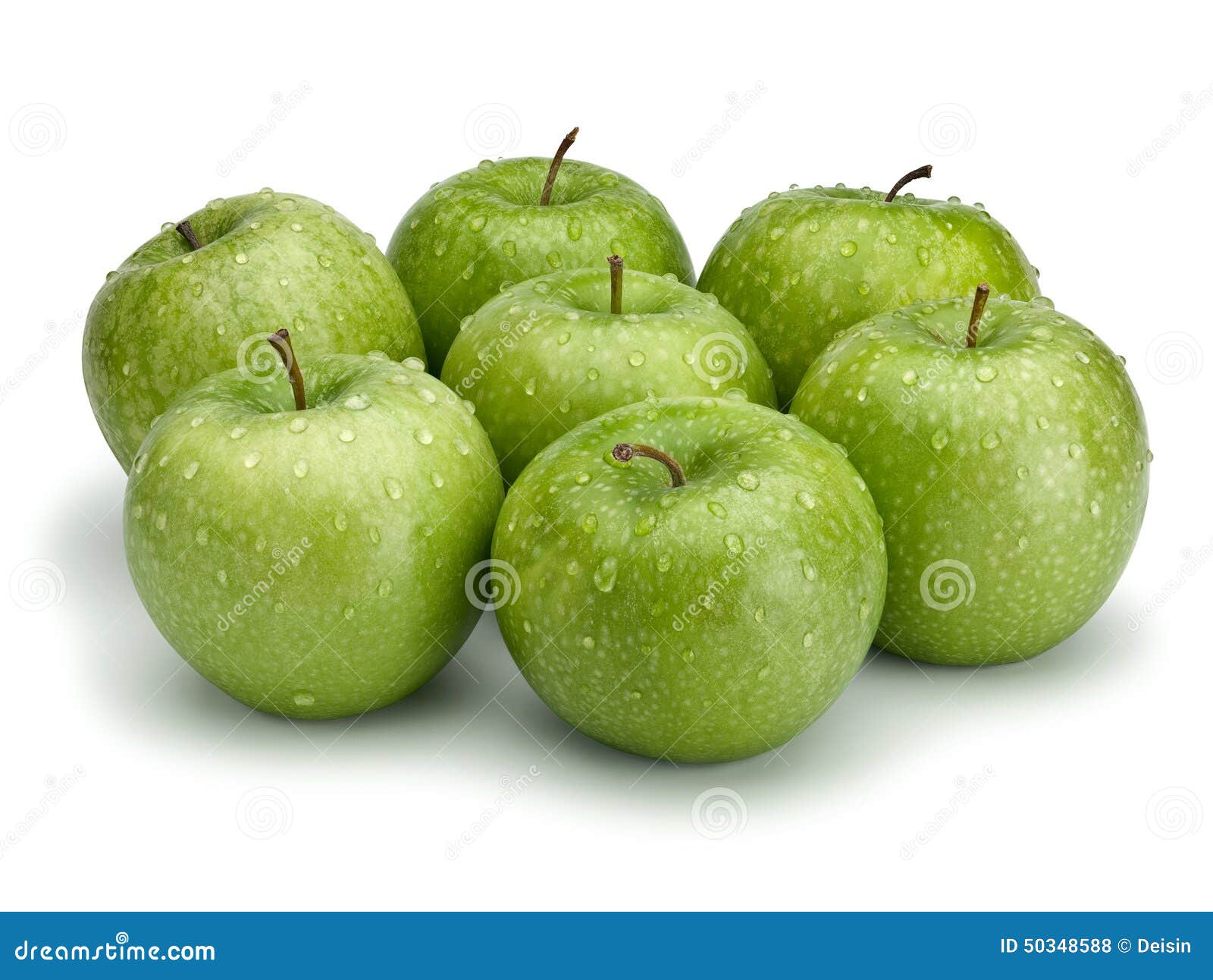 Siete manzanas verdes foto de archivo. Imagen de jugoso - 50348588