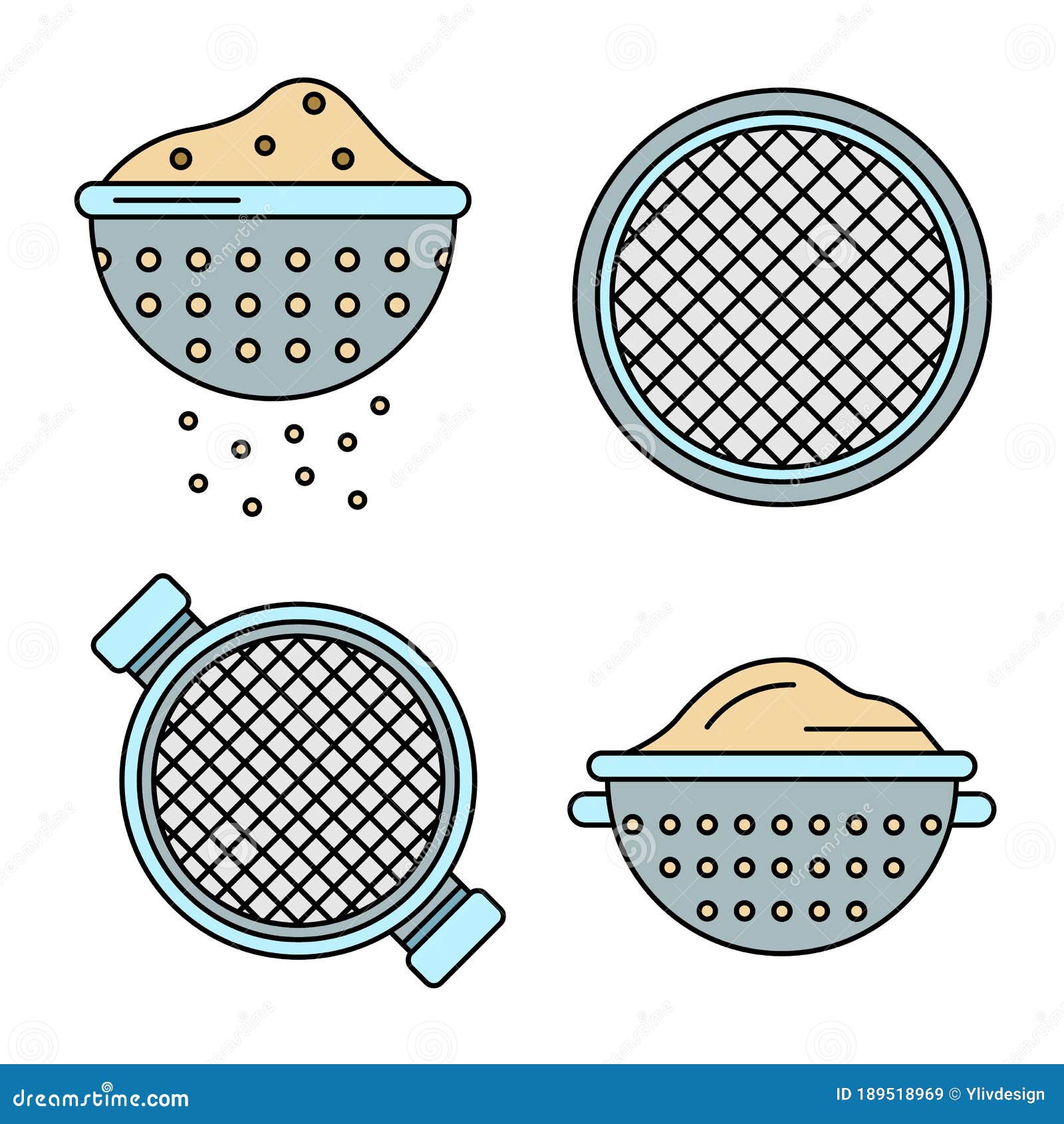 Sieve Thin Line Icon. Colander Vector Illustration Isolated On White ...