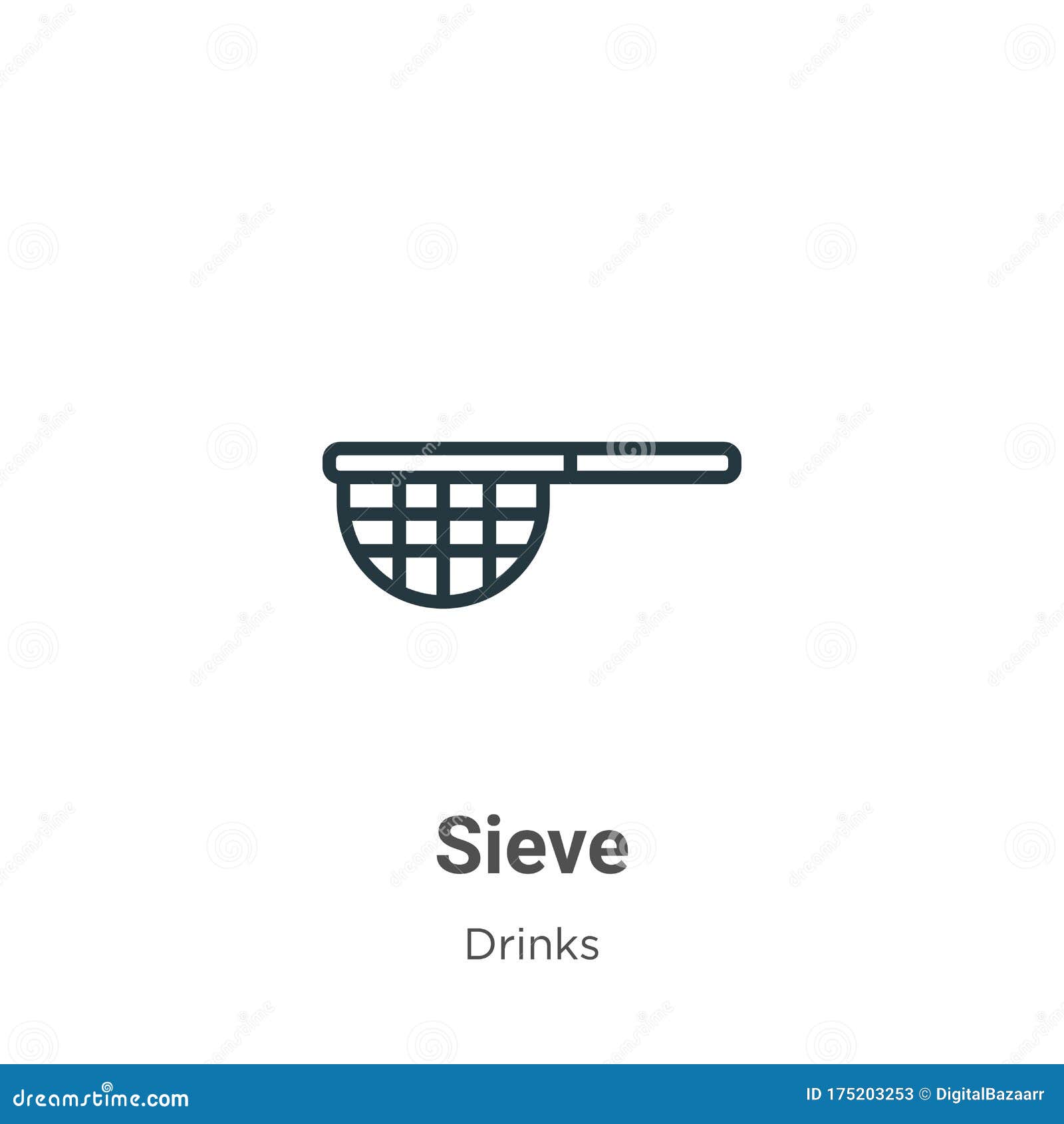 Sieve Thin Line Icon. Colander Vector Illustration Isolated On White ...