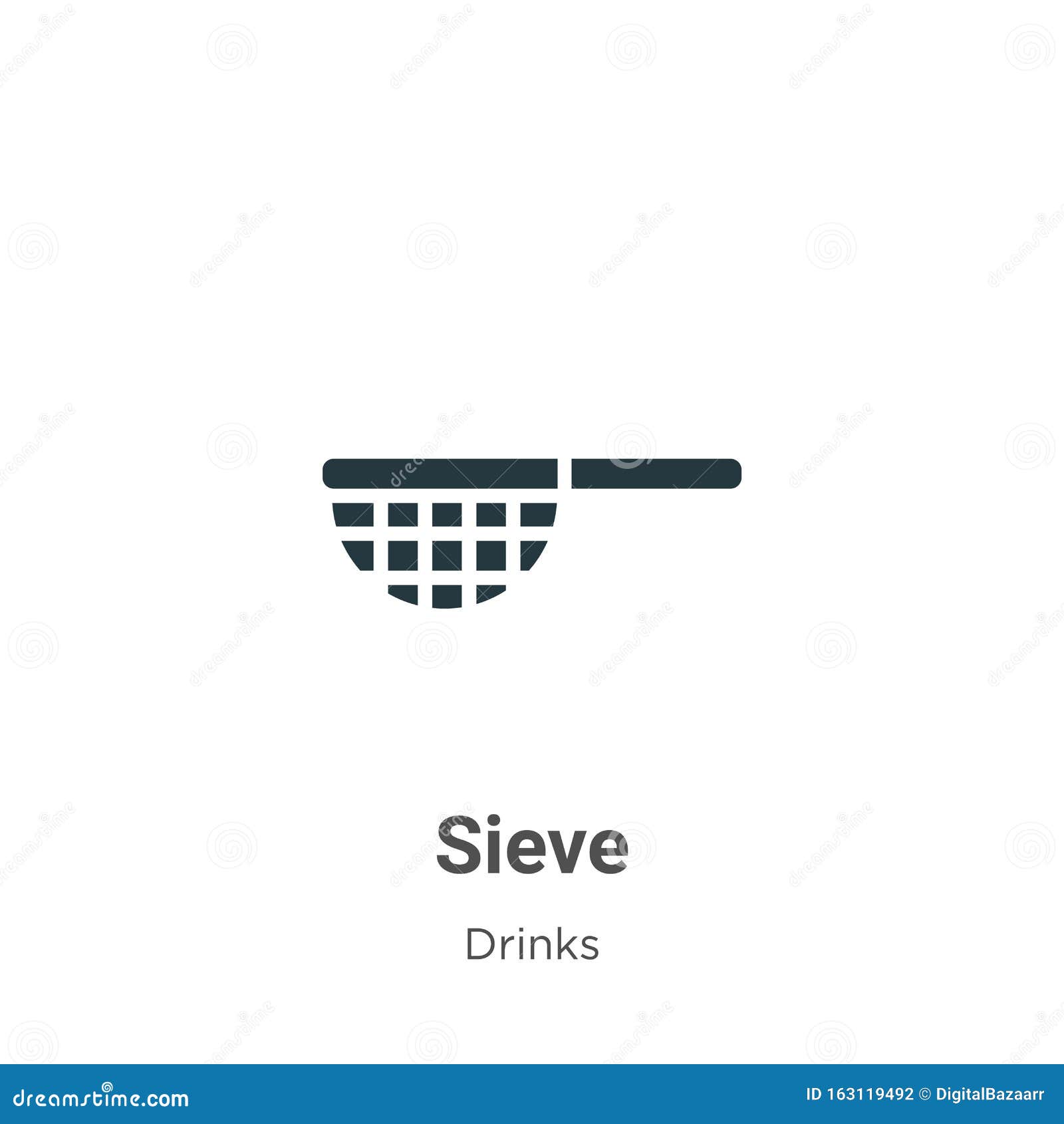 Sieve Vector Icon on White Background. Flat Vector Sieve Icon Symbol ...
