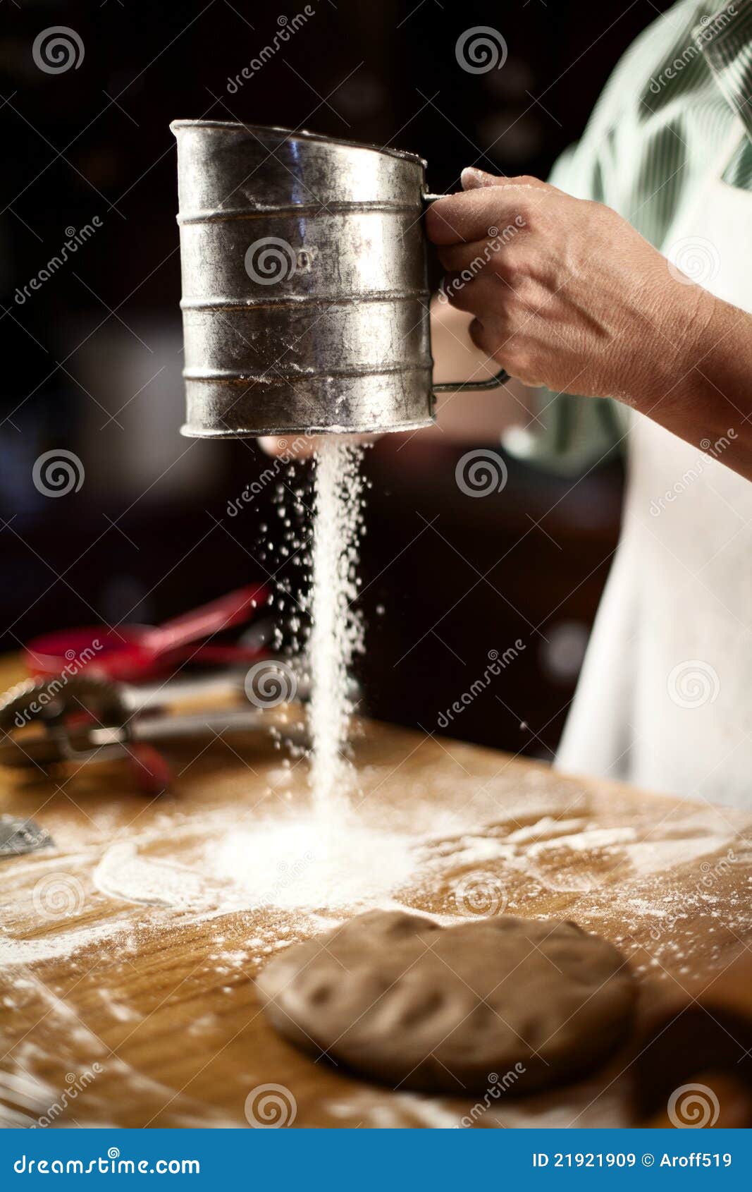 Sifting Flour stock image. Image of flour, hands, baker - 21921909