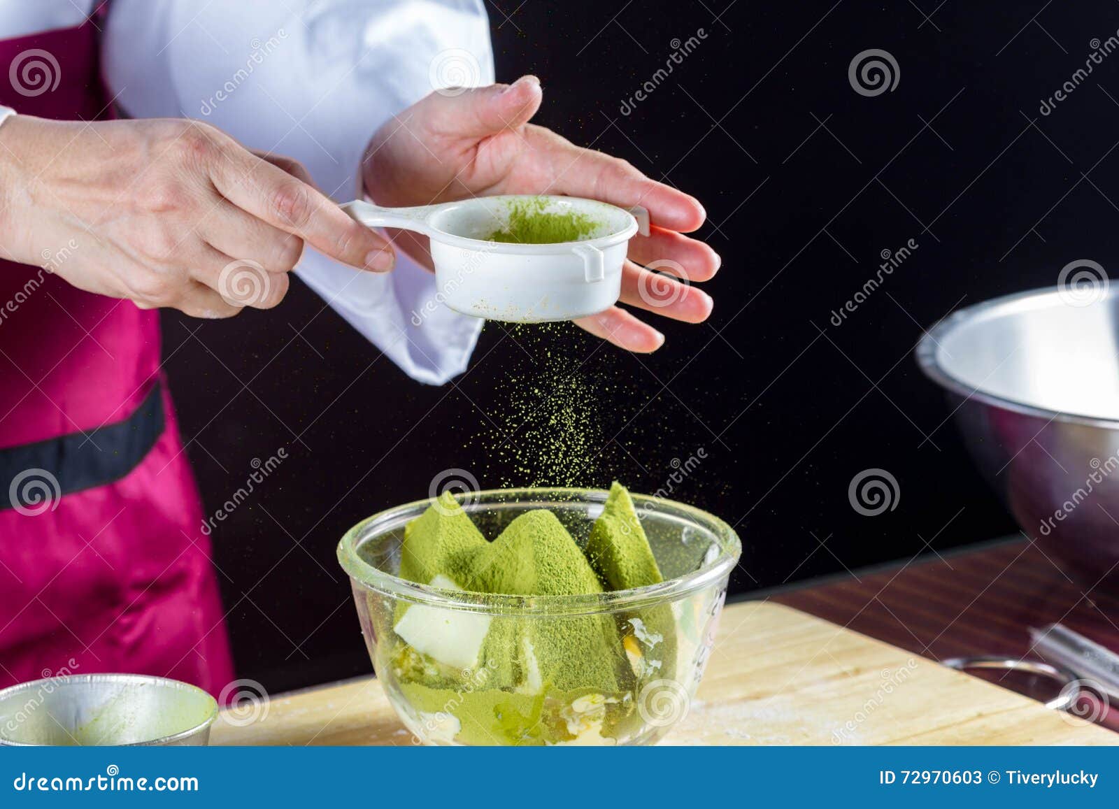 Sifting flour stock image. Image of making, cooking, sieving - 72970603