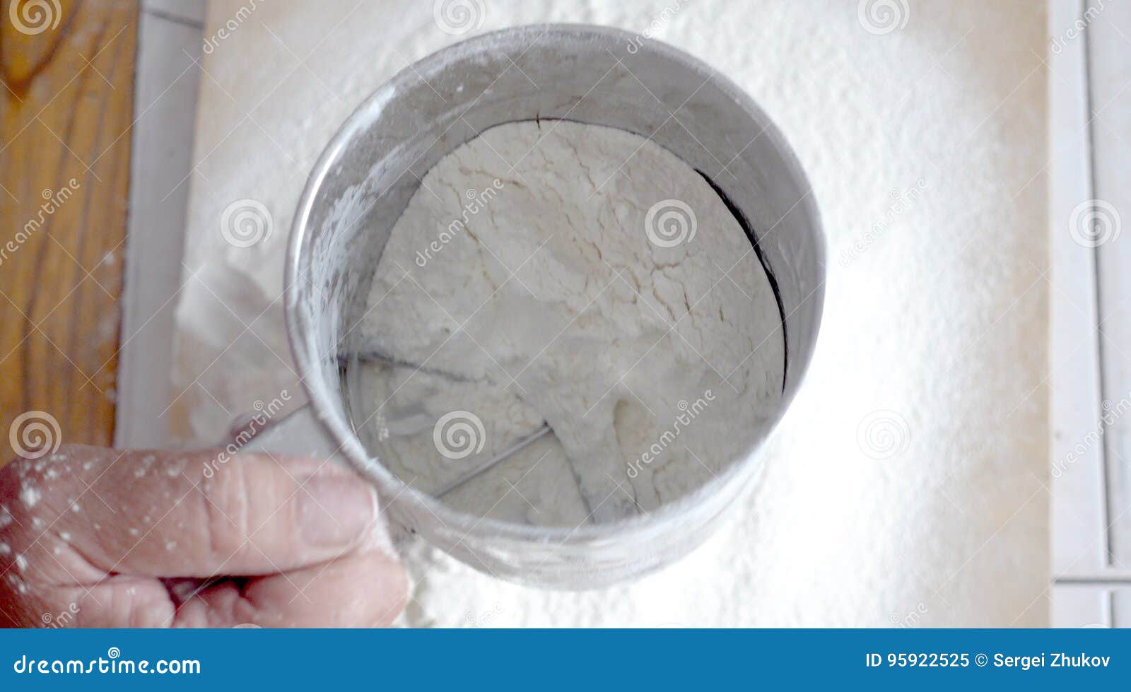 Sifting the Flour through a Hand Sieve Stock Image - Image of gourmet ...