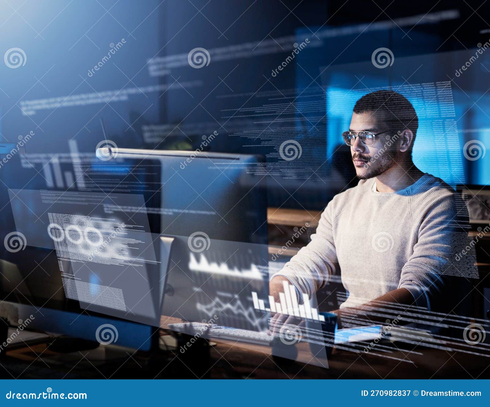 Sifting through Streams of Data. Cropped Shot of a Male Computer ... Sifting through Streams of Data. Cropped Shot of a Male Computer ...