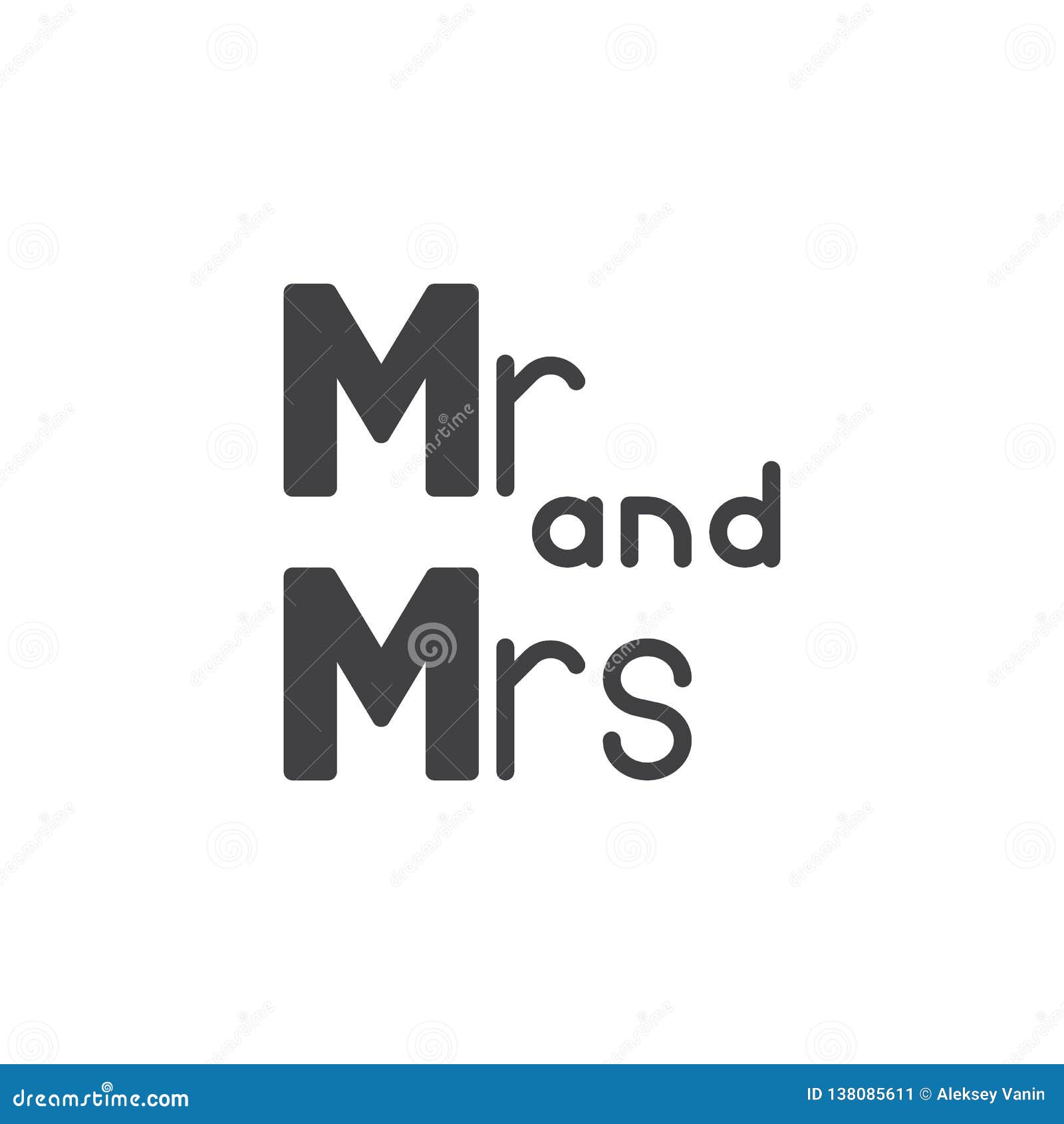 Sig. E Sig.ra Lettering Vector Icon Illustrazione Vettoriale ...