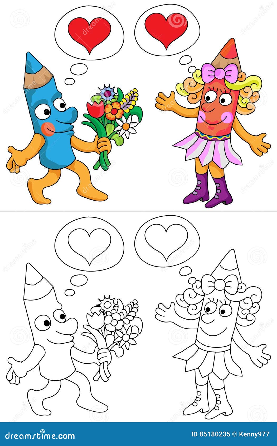 Sig. e sig.ra Pencil illustrazione vettoriale. Illustrazione di disegno ...