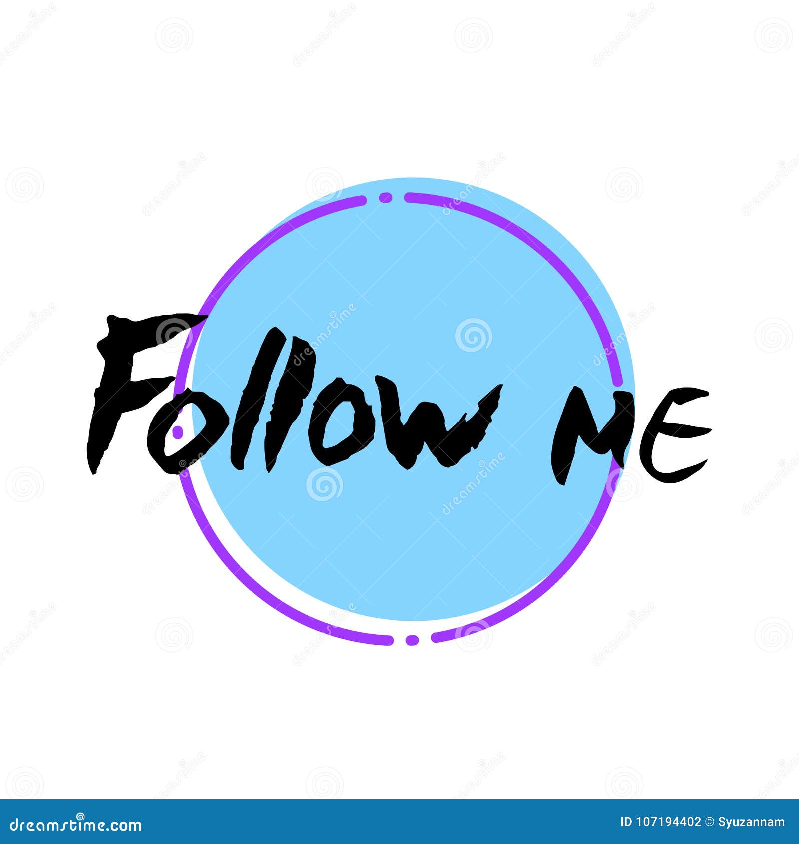Siga-me Texto No Fundo Branco Ilustração do Vetor - Ilustração de ...