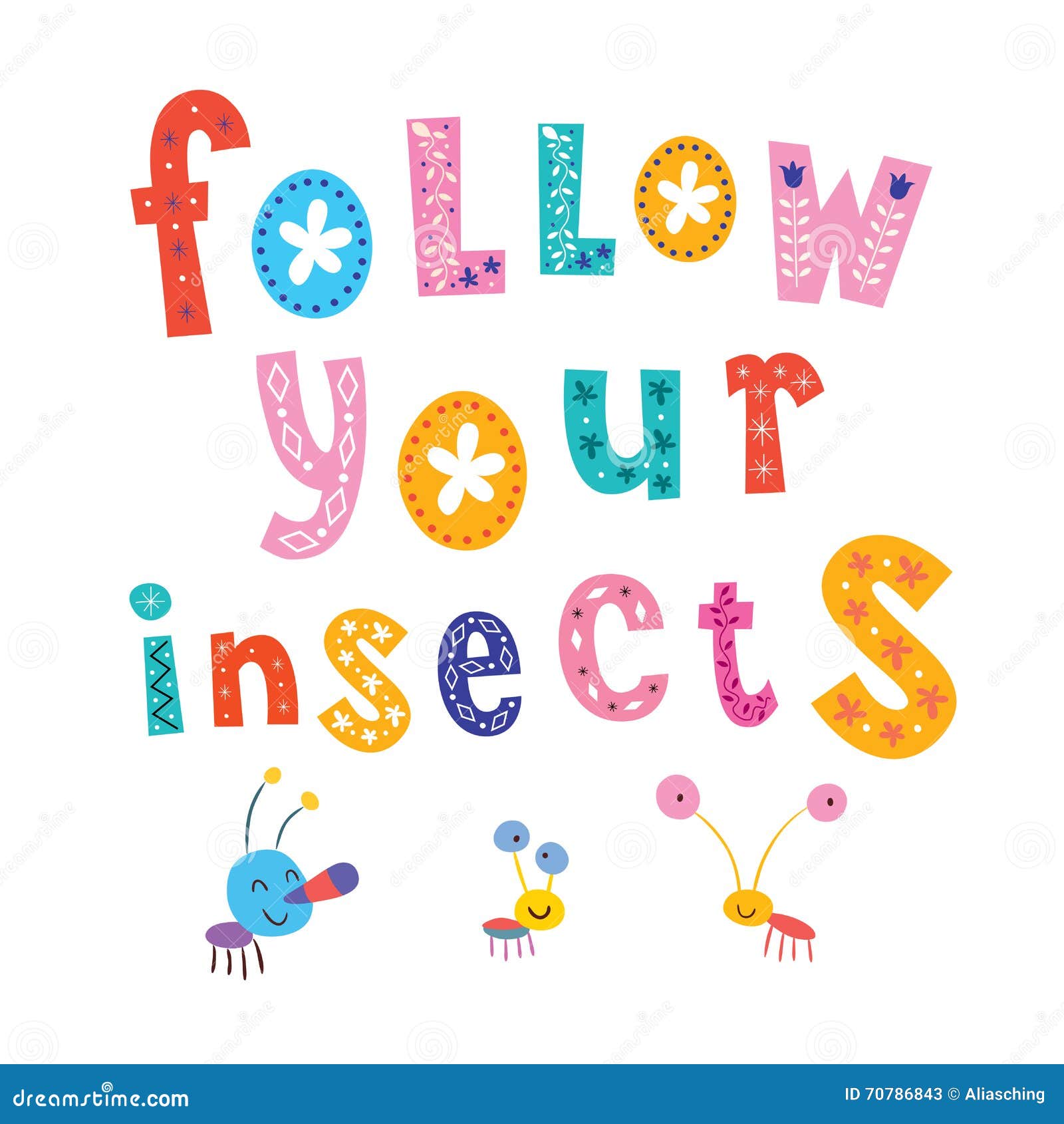 Siga sus insectos ilustración del vector. Ilustración de etiqueta ...