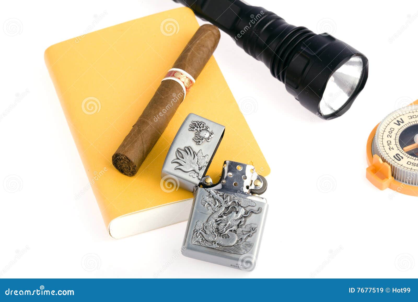 Sigaar met aansteker stock afbeelding. Image of brandwond - 7677519