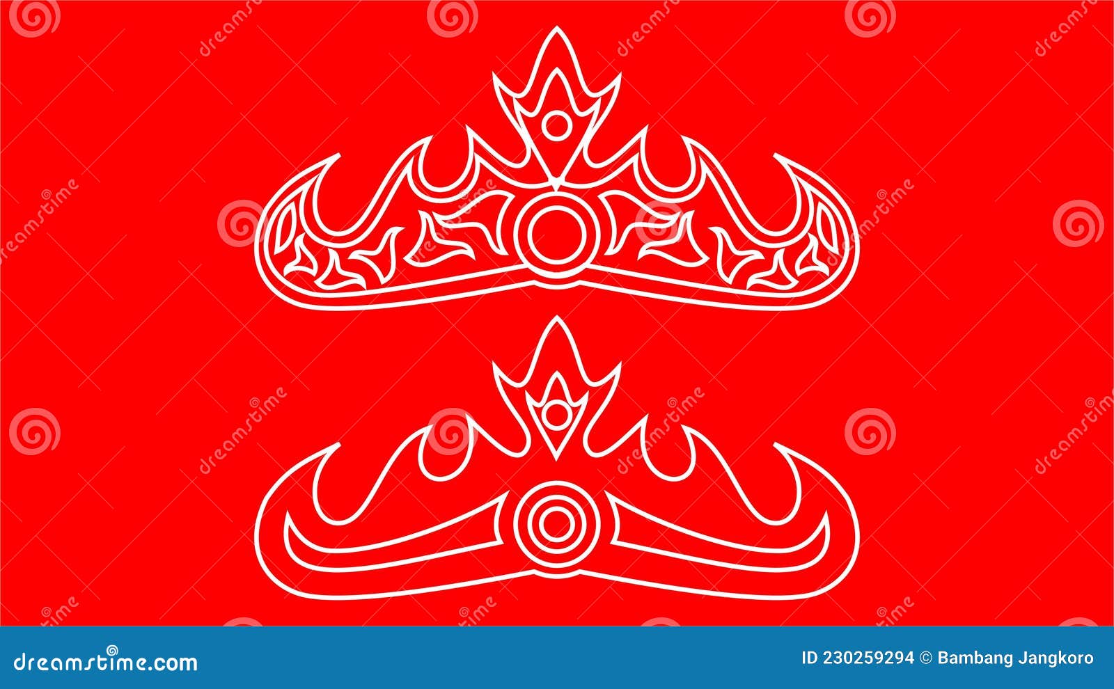 Siger bridal crown Lampung stock vector. Illustration of text - 230259294