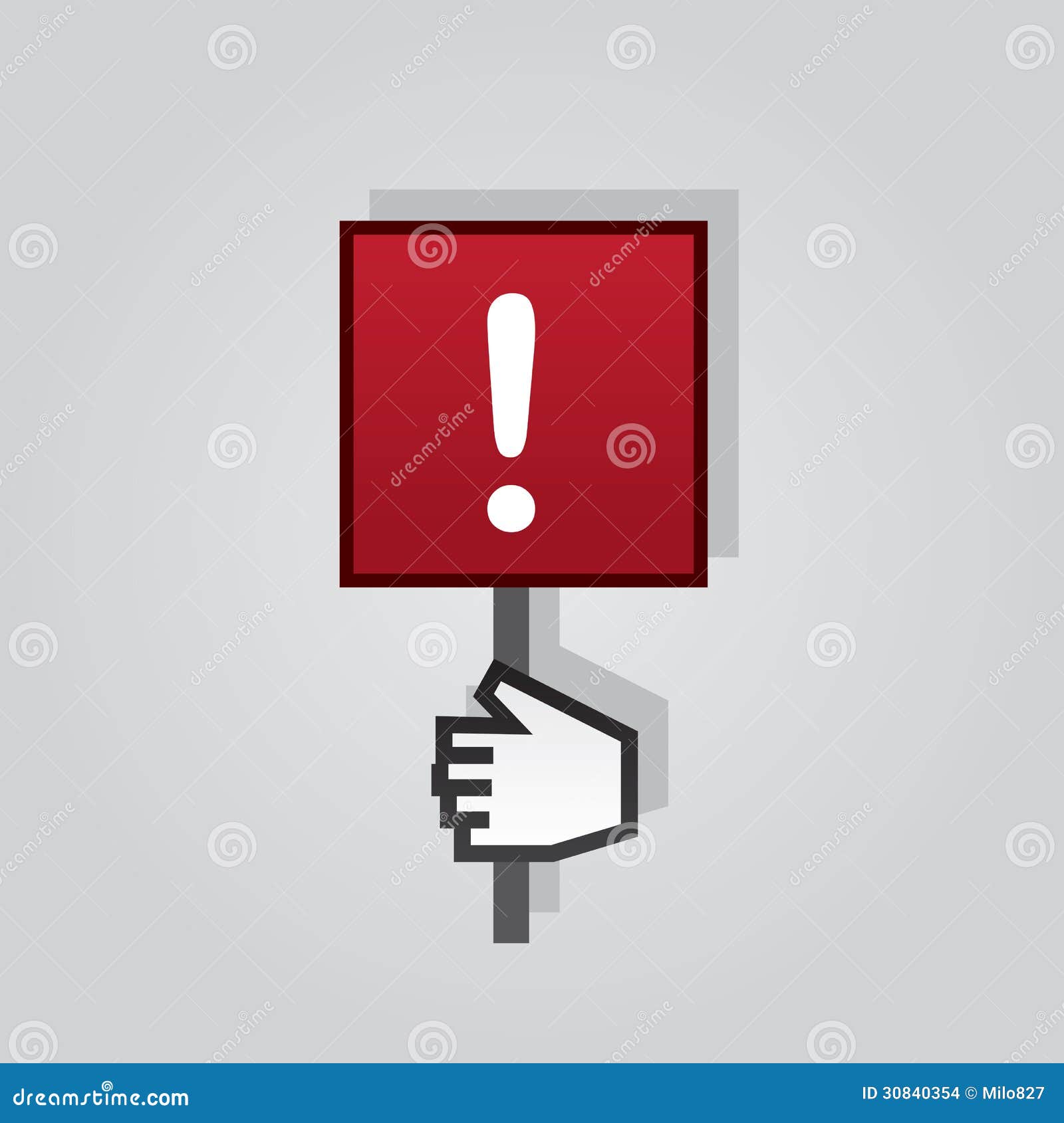 Sigh Hand Exclamation stock vector. Illustration of safe - 30840354