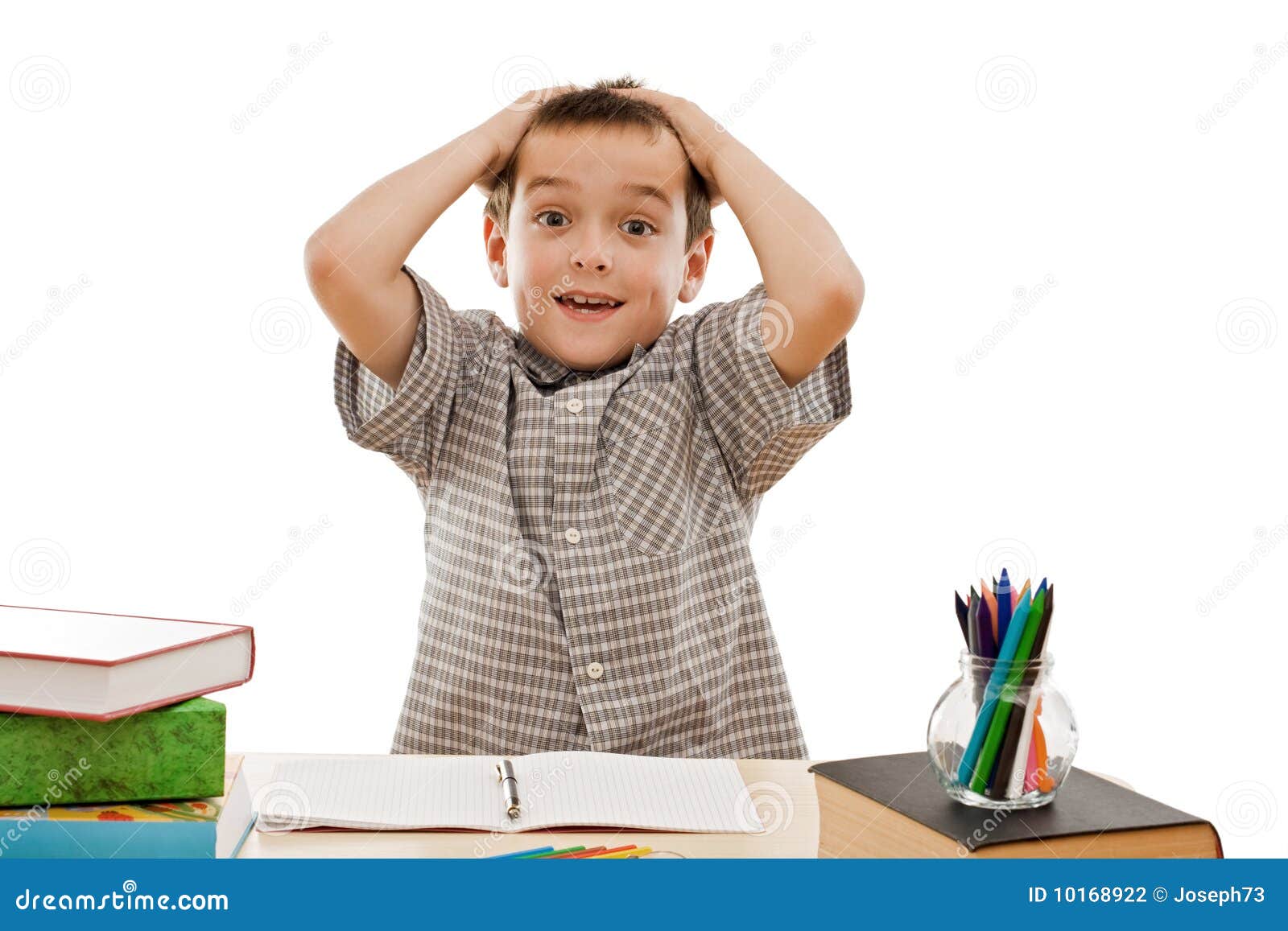 Sighing schoolboy stock photo. Image of knowledge, intelligent - 10168922