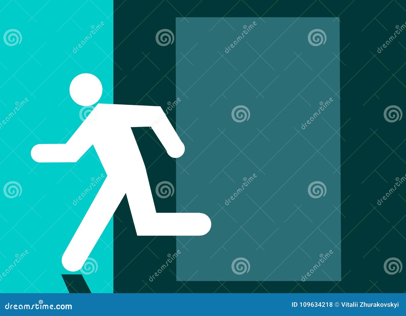 Sighn Enter Man from Door Vector Illustration. Stock Illustration ...
