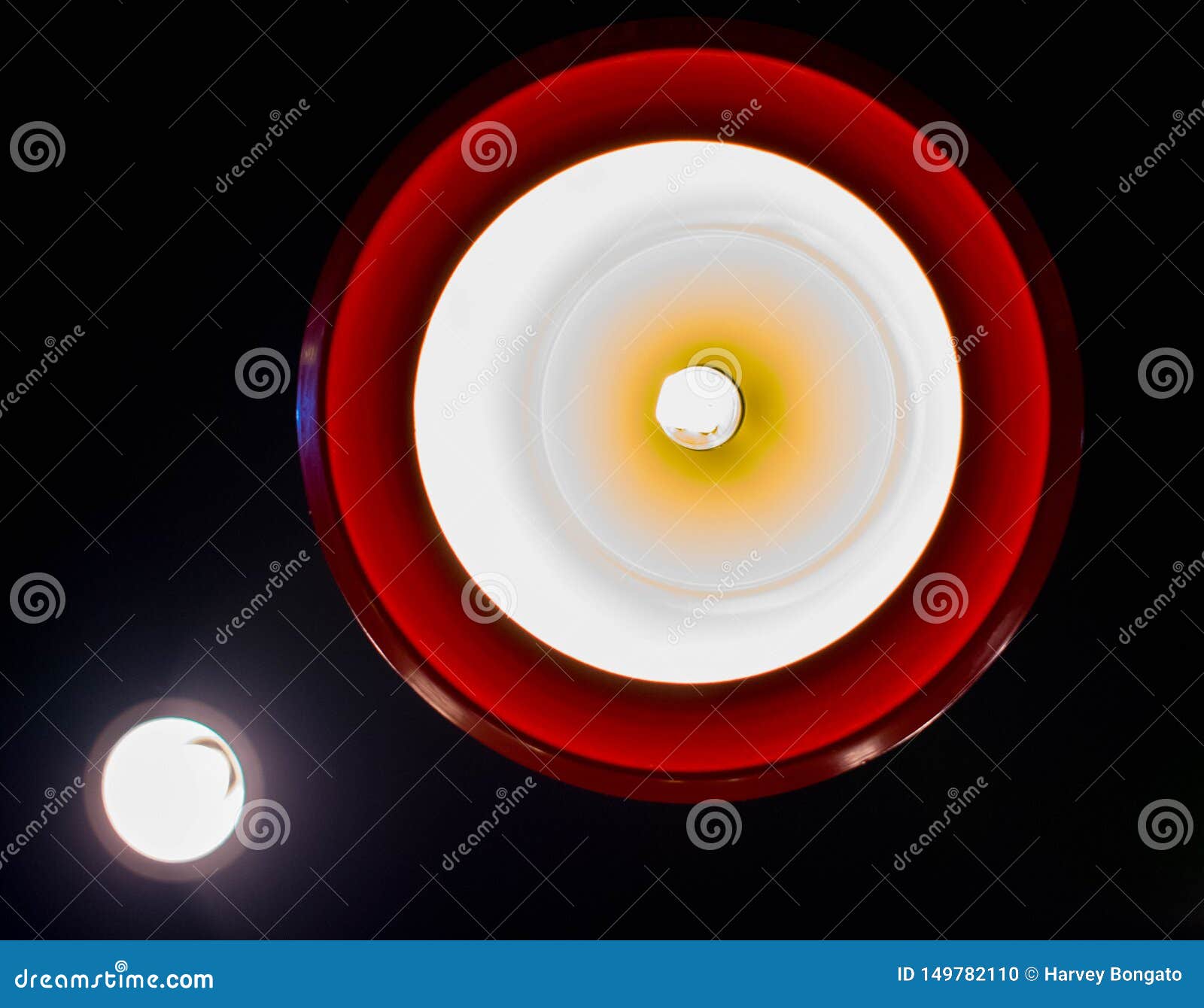 Bottom View of Hanging Round Lamp Stock Photo - Image of light, modern ...