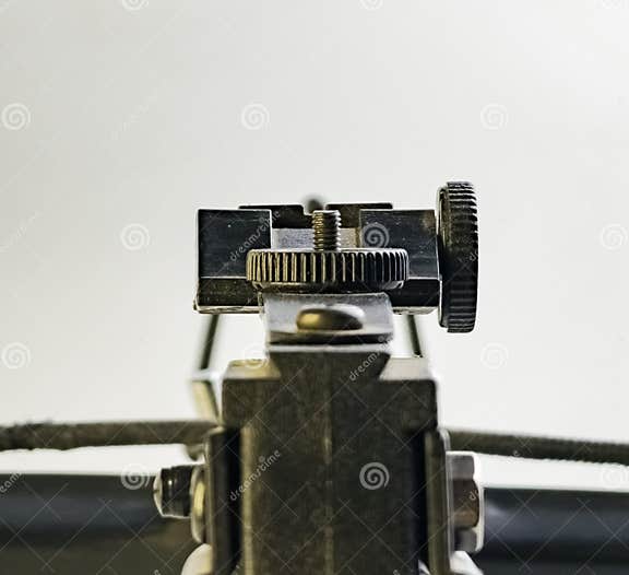 Sight of a Black Training Crossbow on a White Background. Close-up ...