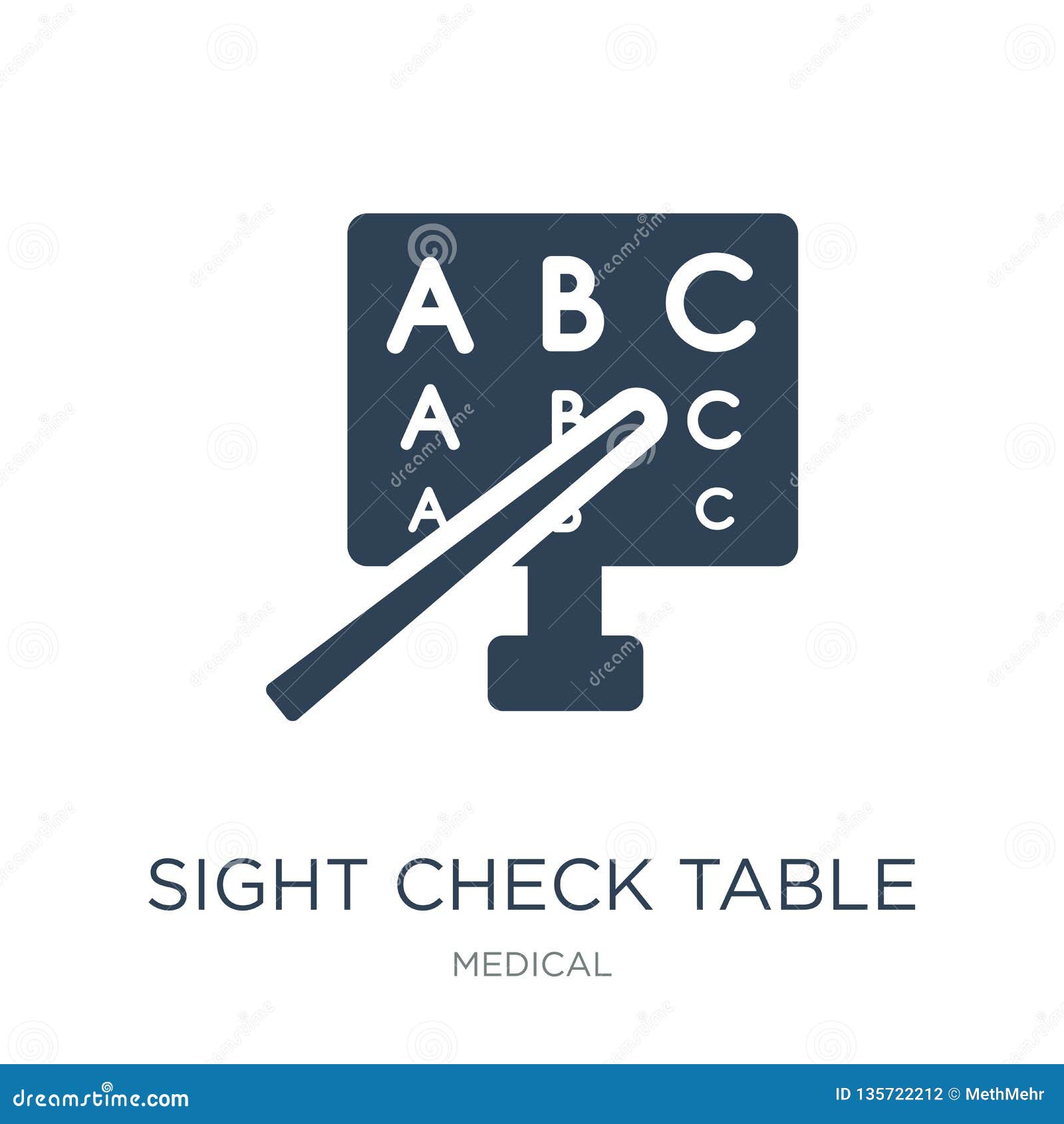Sight Check Table Icon In Trendy Design Style. Sight Check Table Icon ...