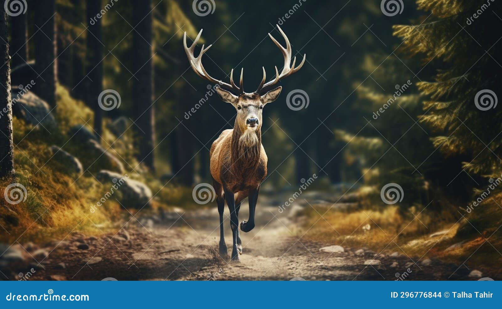 Sight of a Deer Crossing Your Path Stock Illustration - Illustration of ...