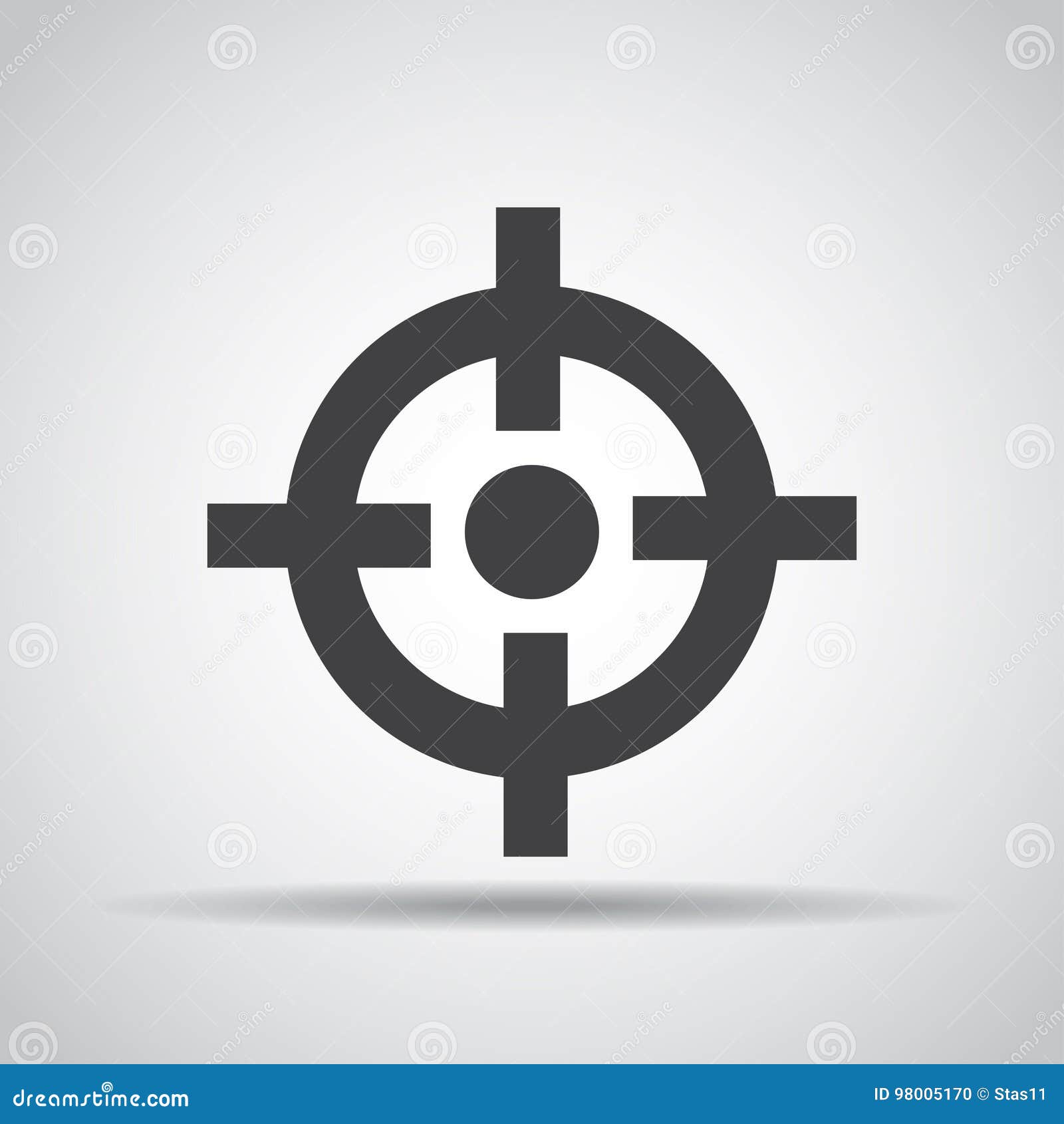 Sight Icon with Shadow on a Gray Background. Vector Illustration Stock ...