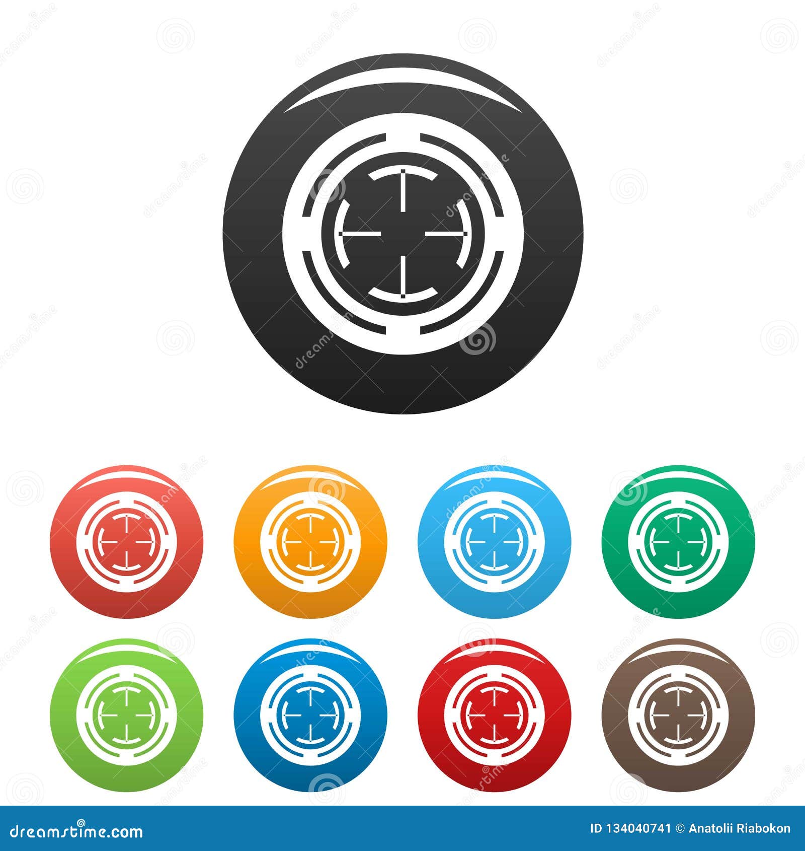 Sight icons set color stock vector. Illustration of army - 134040741