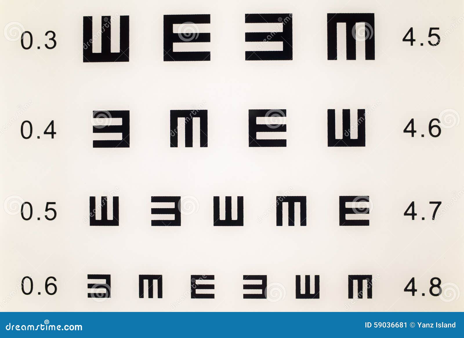 Sight test chart stock image. Image of eyesight, isolated - 59036681