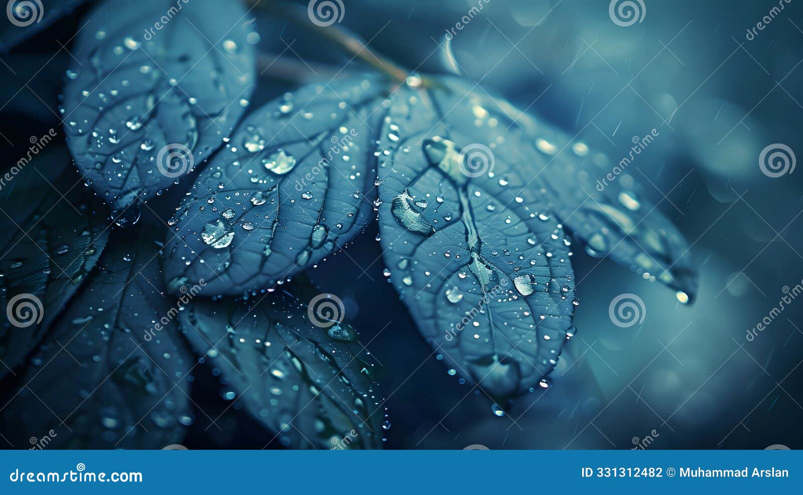 The Sight of Wet Gray Leaves on the Tree Stock Photo - Image of winter ...