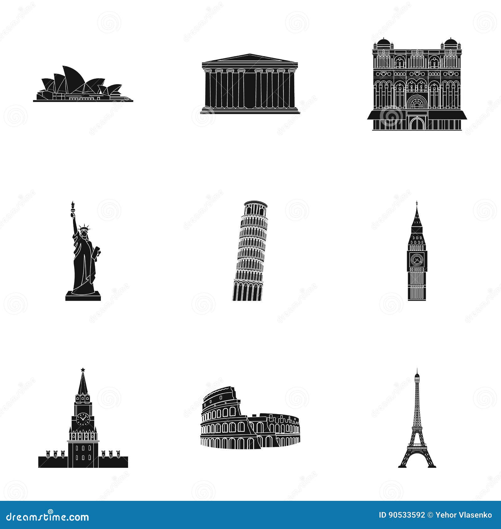Sights Of The Countries Of The World. Famous Buildings And Monuments Of ...