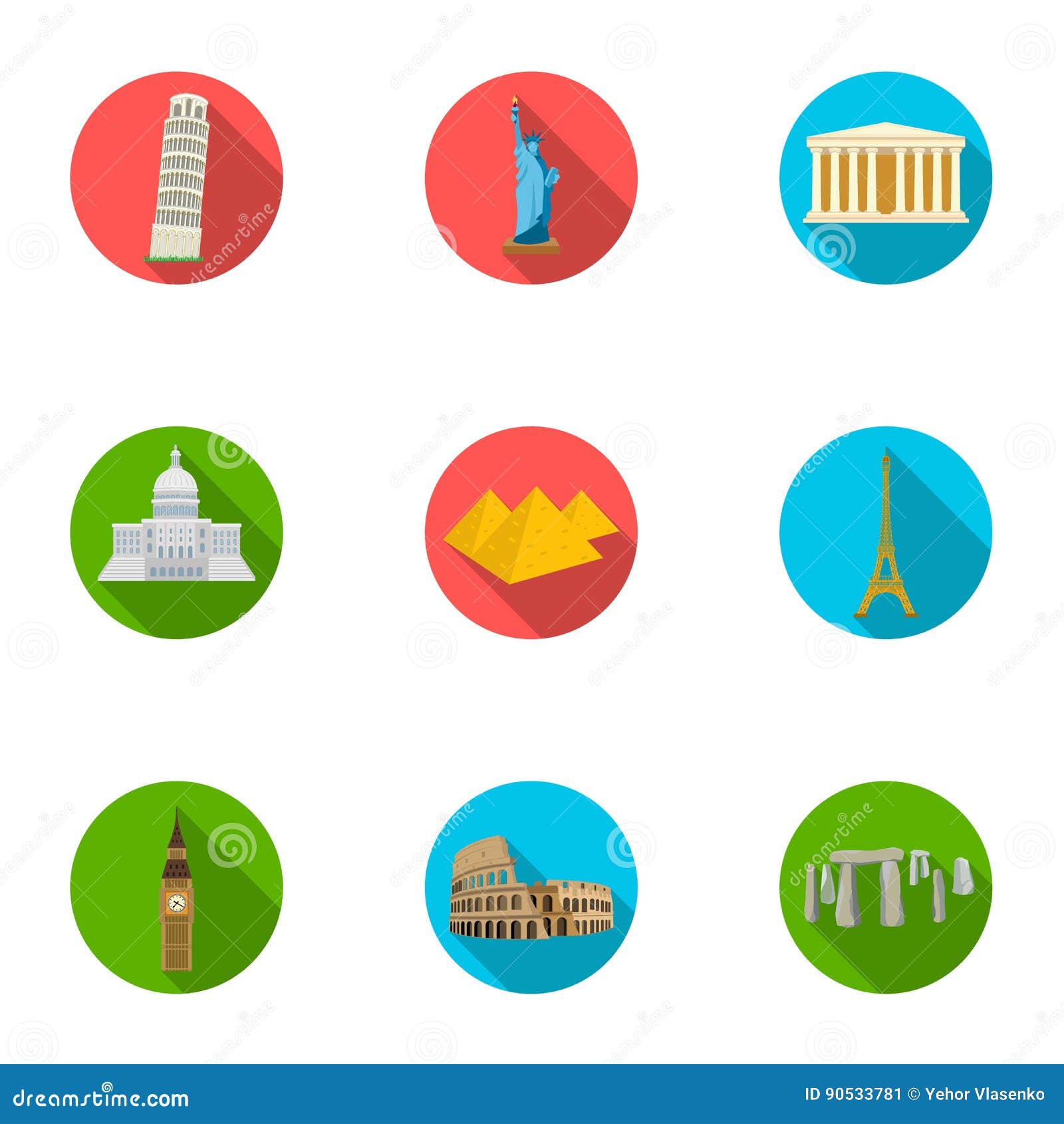 Sights Of The Countries Of The World. Famous Buildings And Monuments Of ...