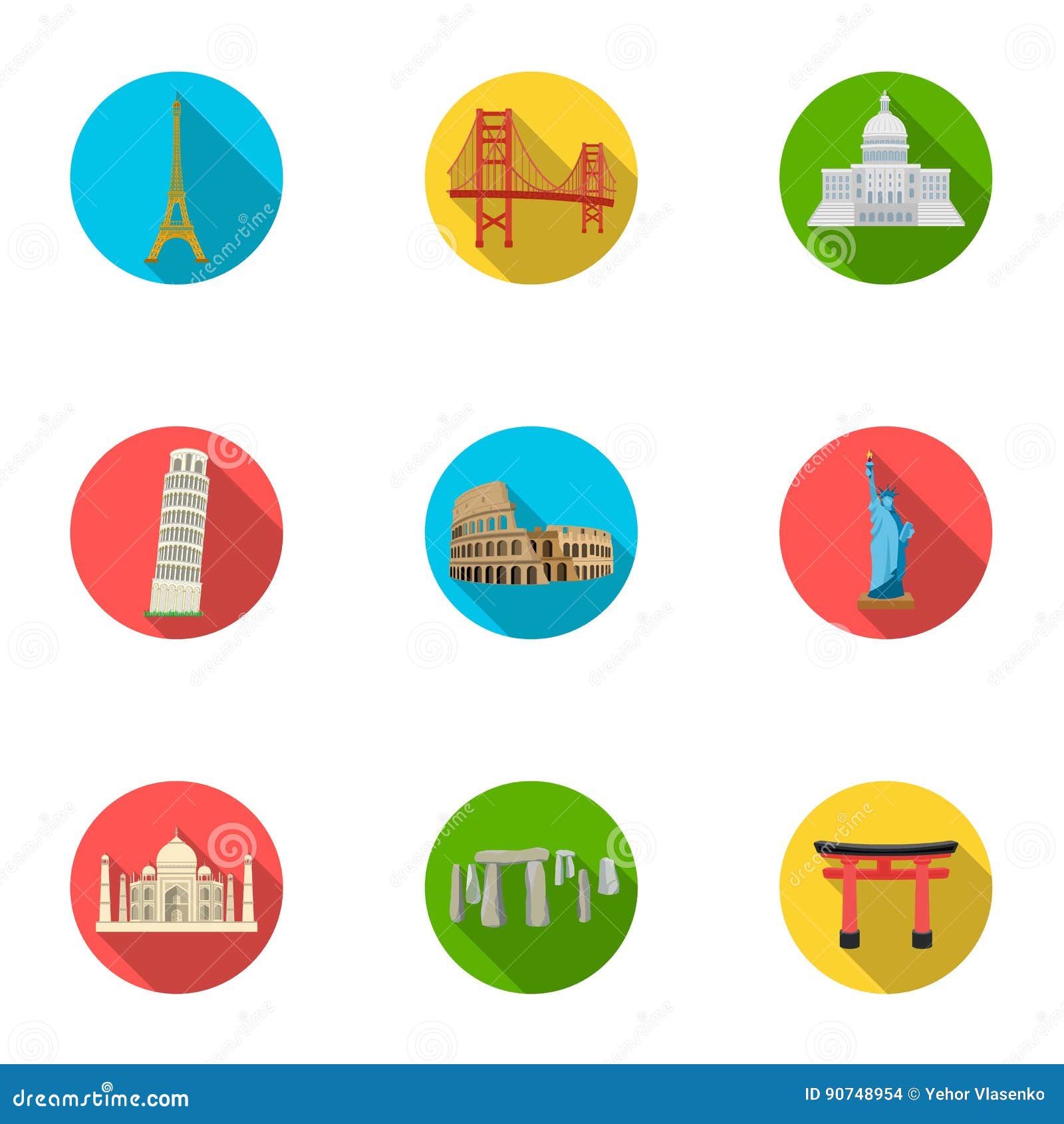 Sights of the Countries of the World. Famous Buildings and Monuments of ...