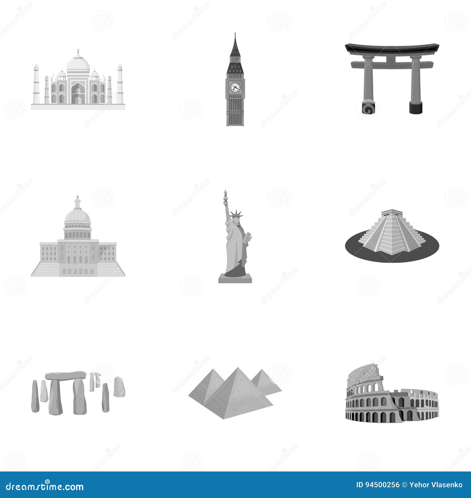 Sights of the Countries of the World. Famous Buildings and Monuments of ...