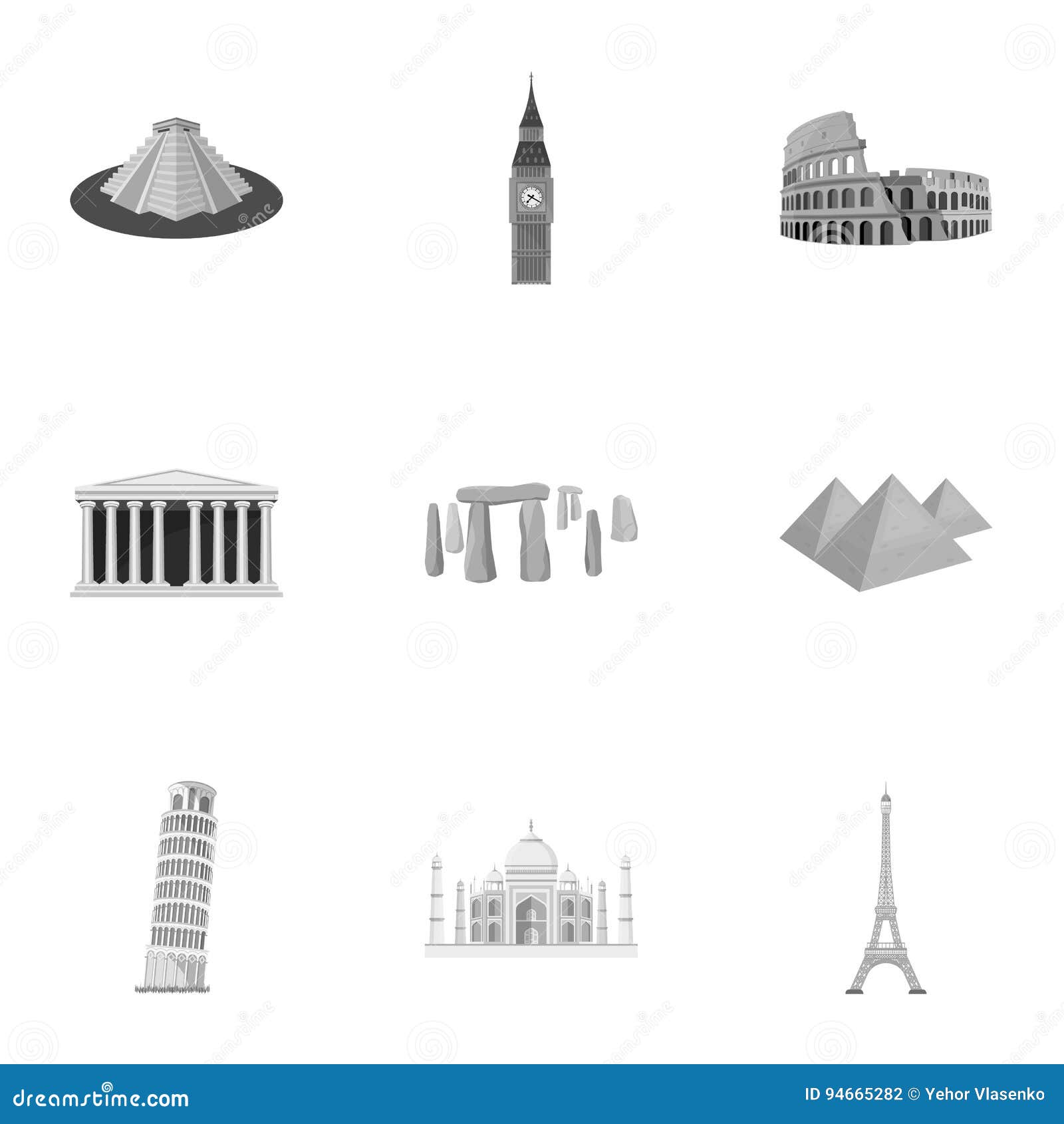 Sights Of The Countries Of The World. Famous Buildings And Monuments Of ...