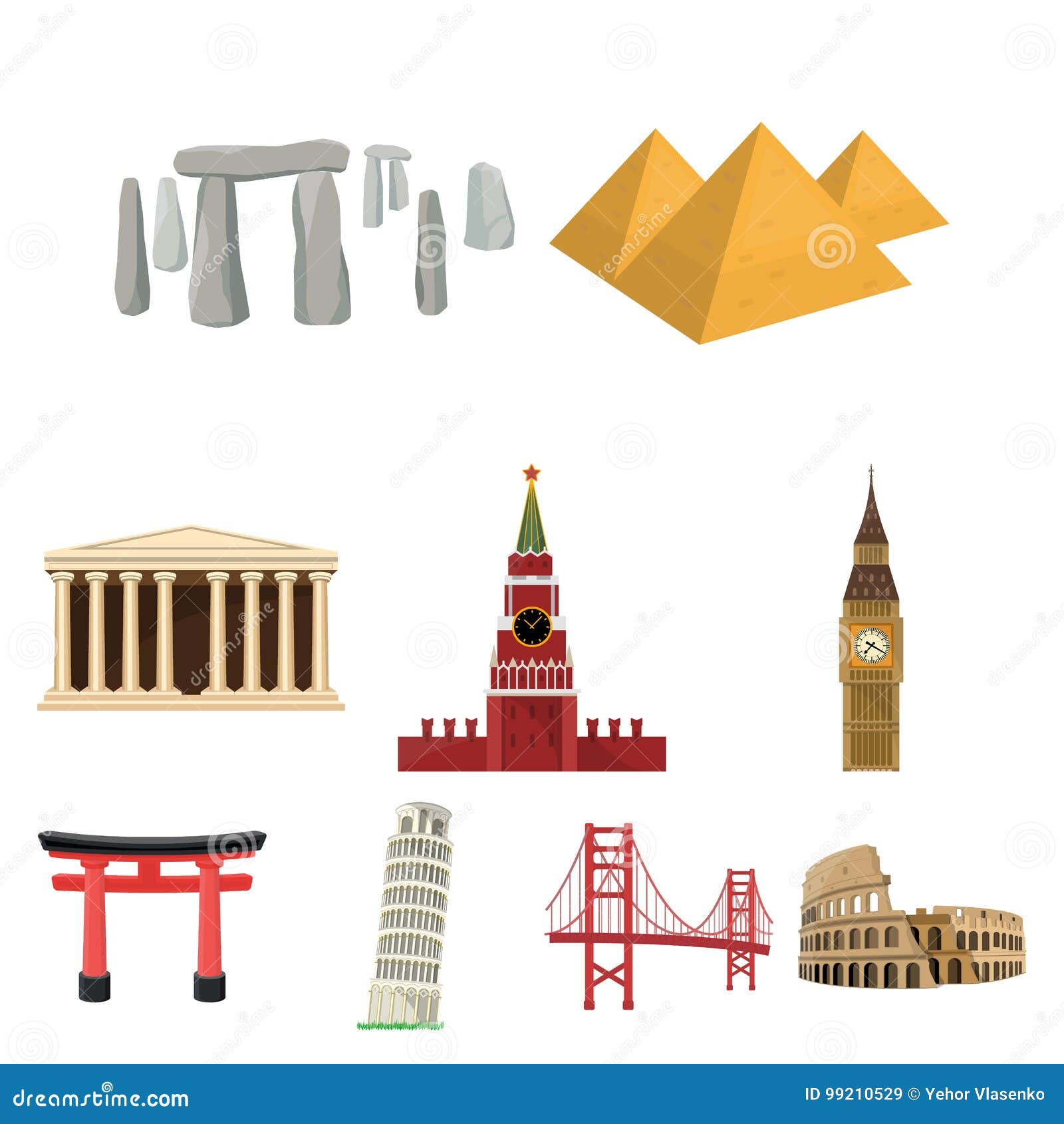 Sights Of The Countries Of The World. Famous Buildings And Monuments Of ...