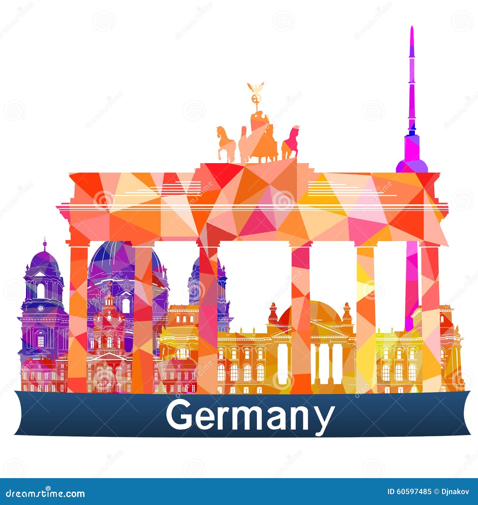 Sights Germany stock illustration. Illustration of europe - 60597485