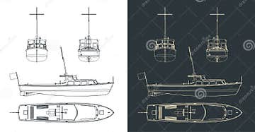 Sightseeing Boat Blueprints Stock Vector - Illustration of ship, trip ...