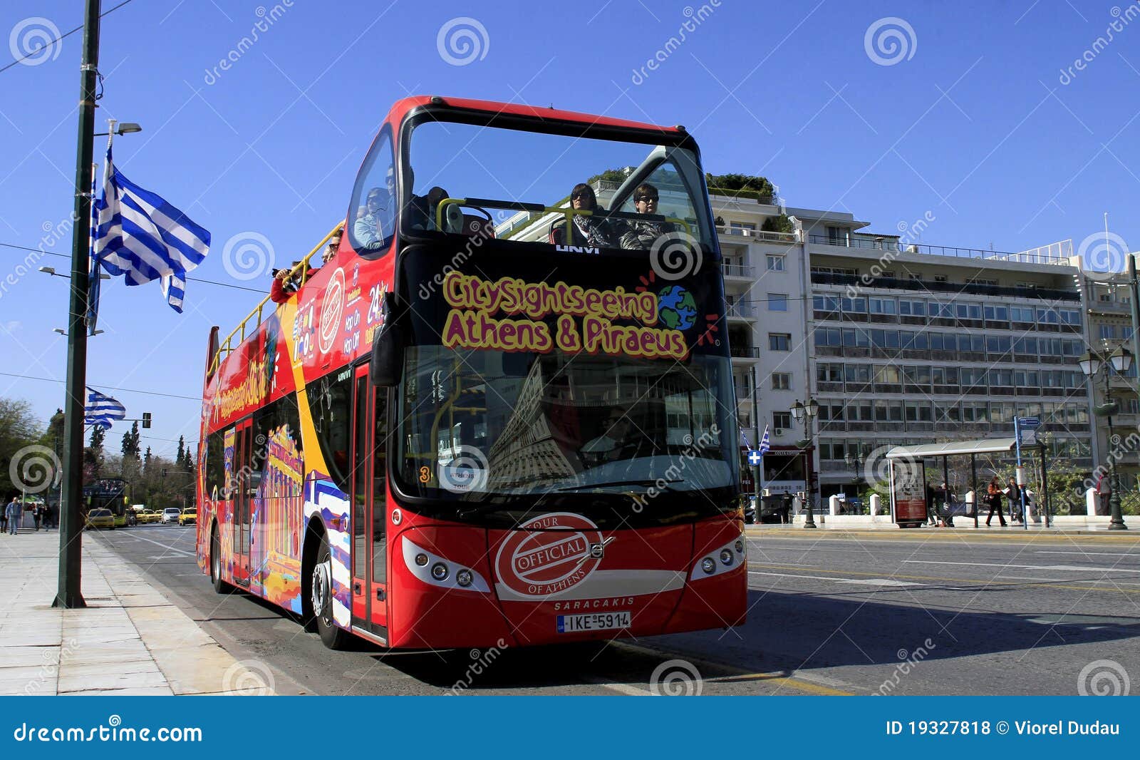 Sightseeing Bus Athens & Piraeus Editorial Stock Photo - Image of ...