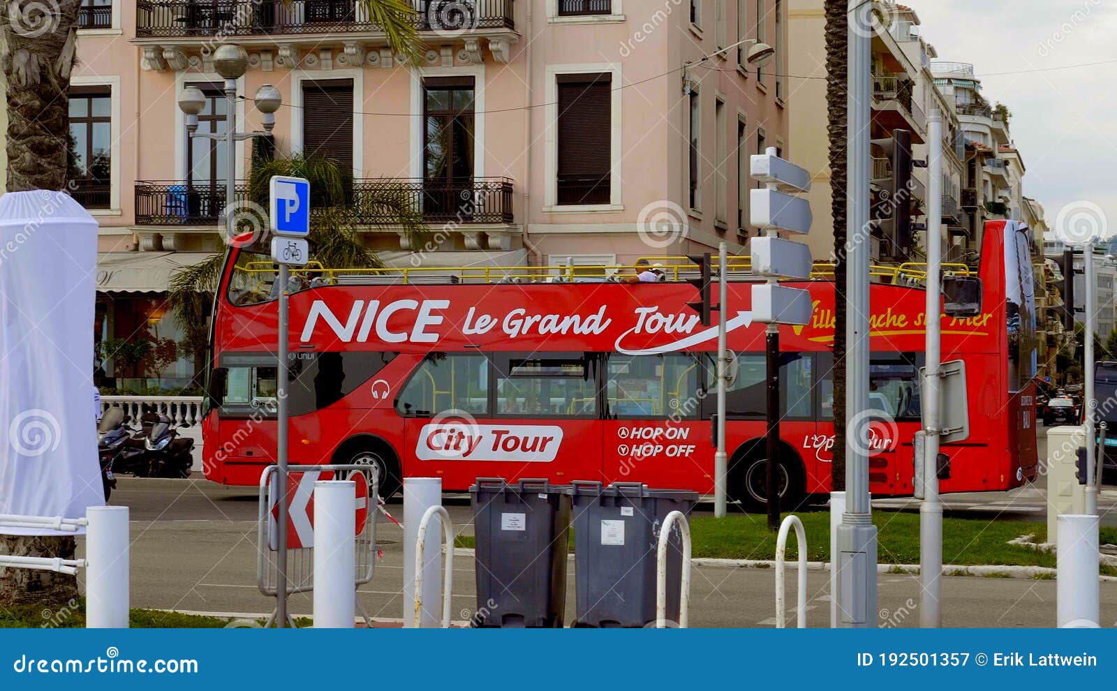 Sightseeing Bus in the City of Nice - CITY of NICE, FRANCE - JULY 10 ...