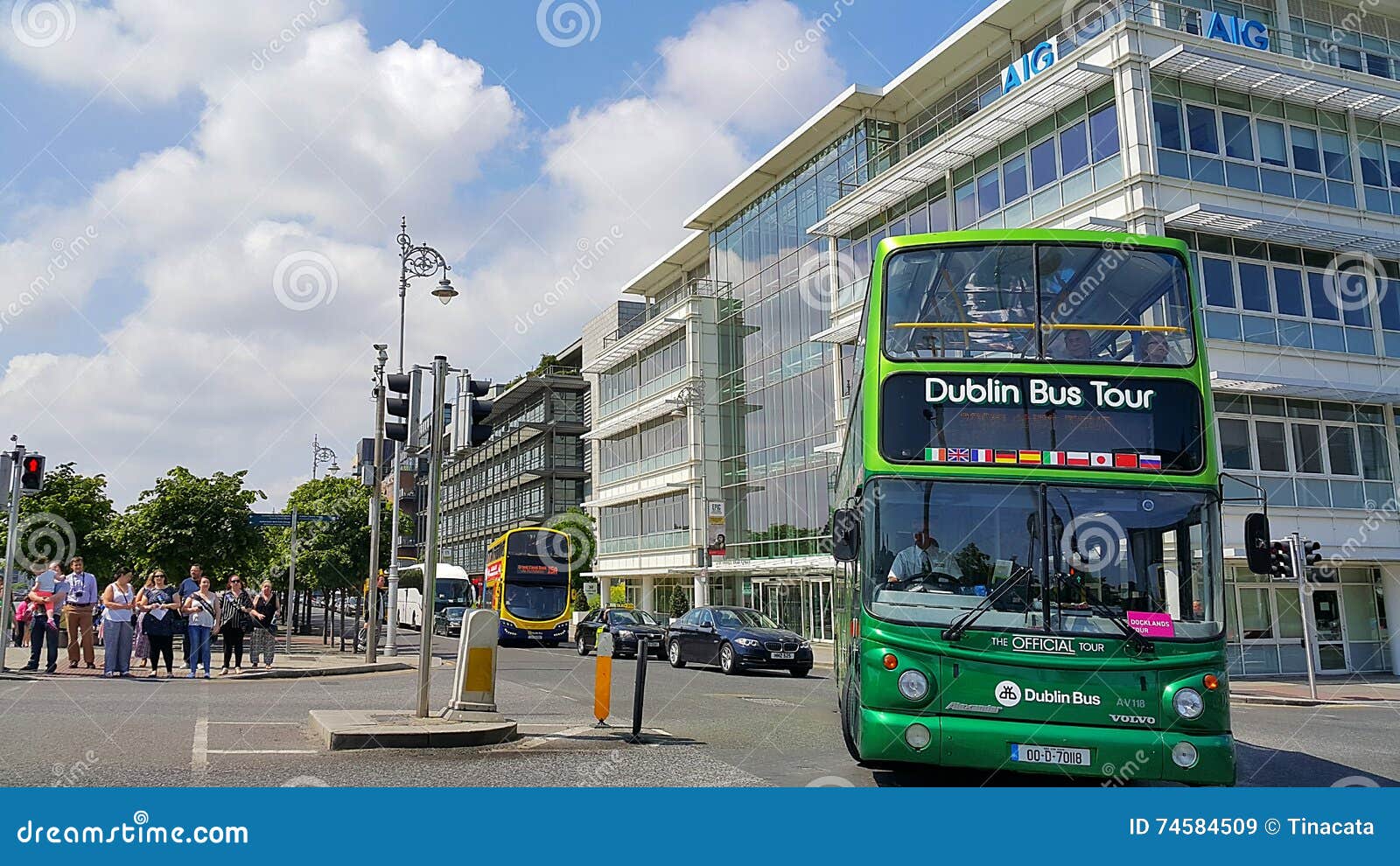 Sightseeing Buses in Dublin Editorial Stock Image - Image of green ...