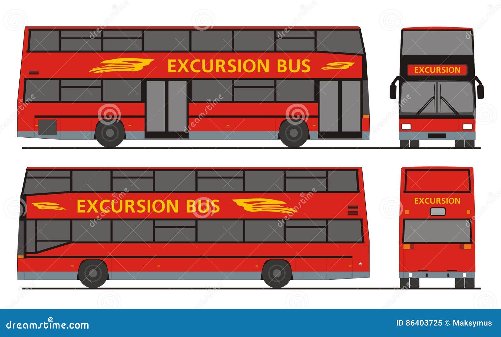 Sightseeing Bus Excursion Composition Vector Illustration ...