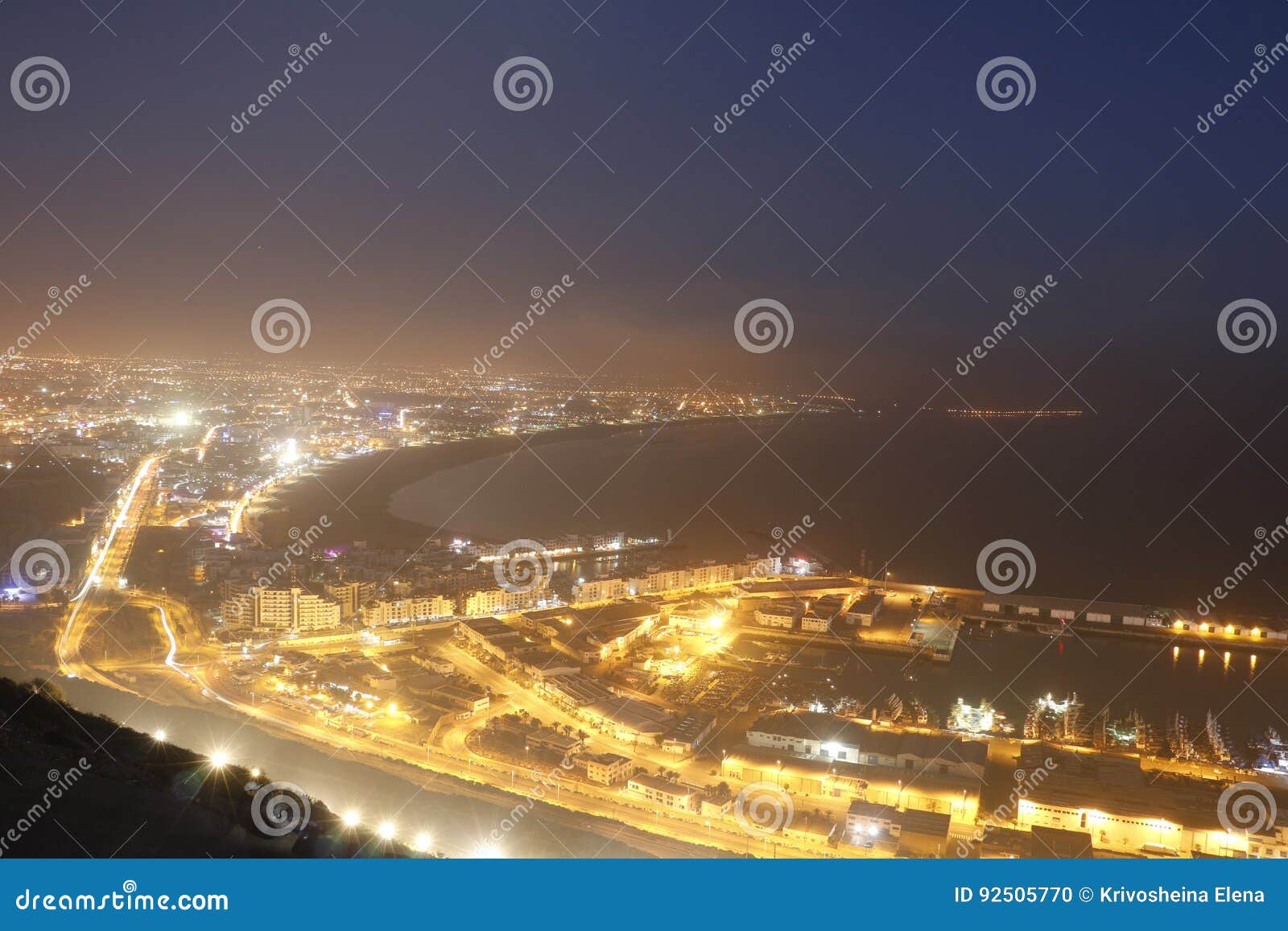 Sightseen from High Place on the Light of the Big City Stock Photo ...