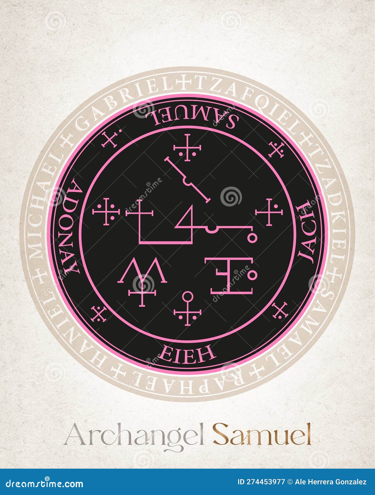 Seal Of Archangel Sandalphon, Gold Sigil Vector Illustration ...