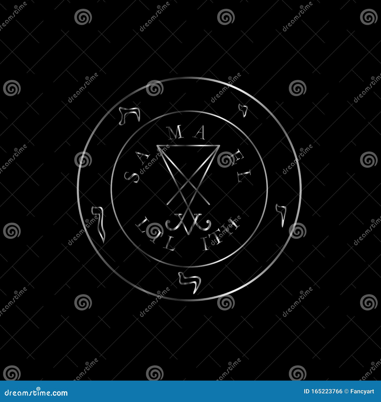 Sigil of Lucifer- Sigil of Baphomet- Samael- Lilith Silver Pentagram ...